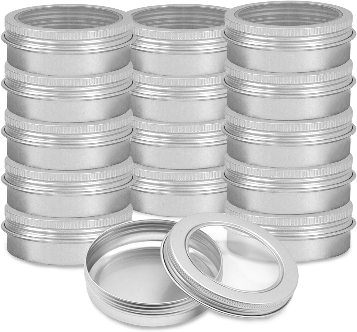 Amazon.com: Lainrrew 15 Pack 2oz Metal Round Tins, Aluminum Empty ...