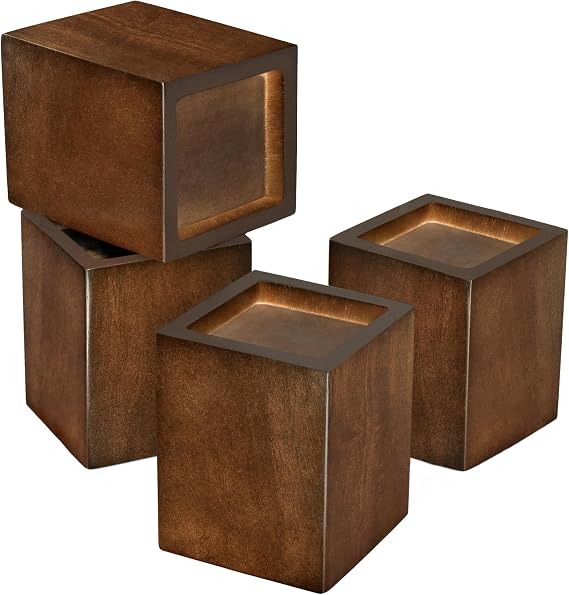 Sopicoz 3 inch Furniture Risers Square Bed Risers Set of 4, Heavy Duty ...