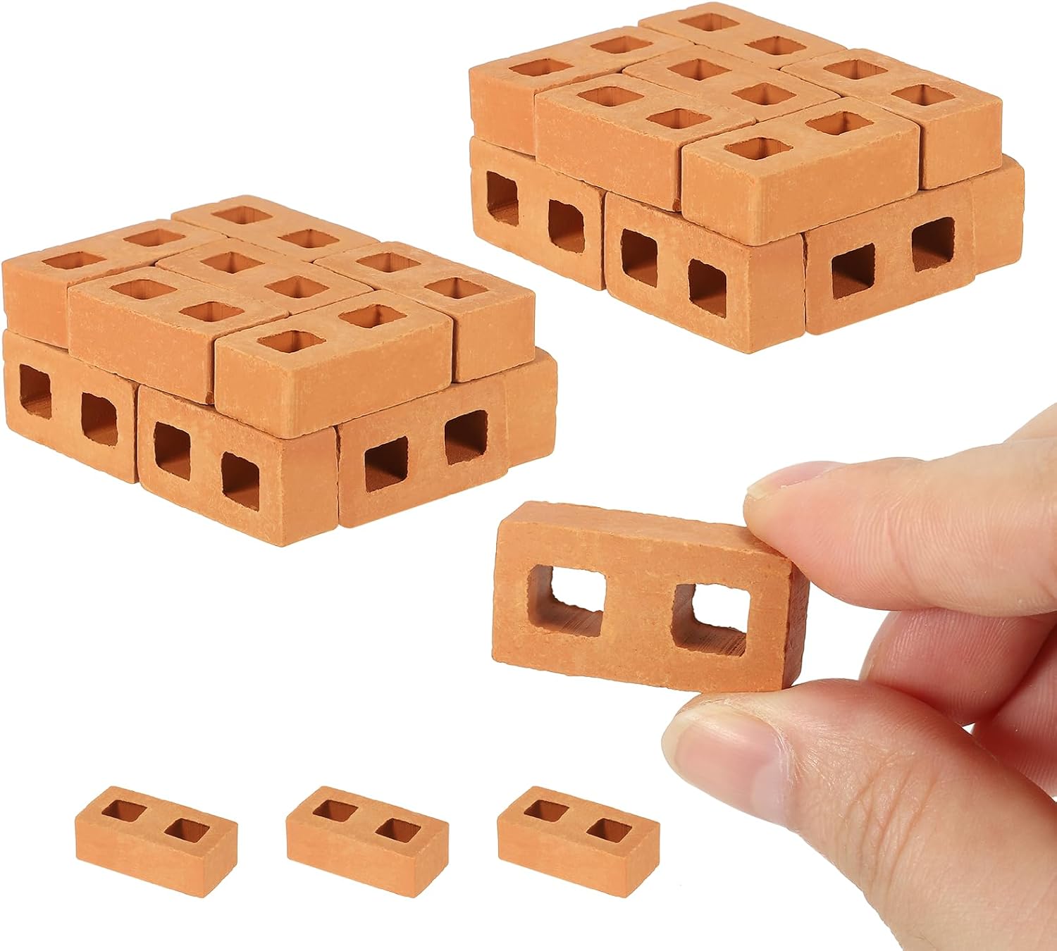 Amazon.com: PATIKIL Miniature Bricks, 24 Pcs 1:12 Scale Mini Red Tiles ...
