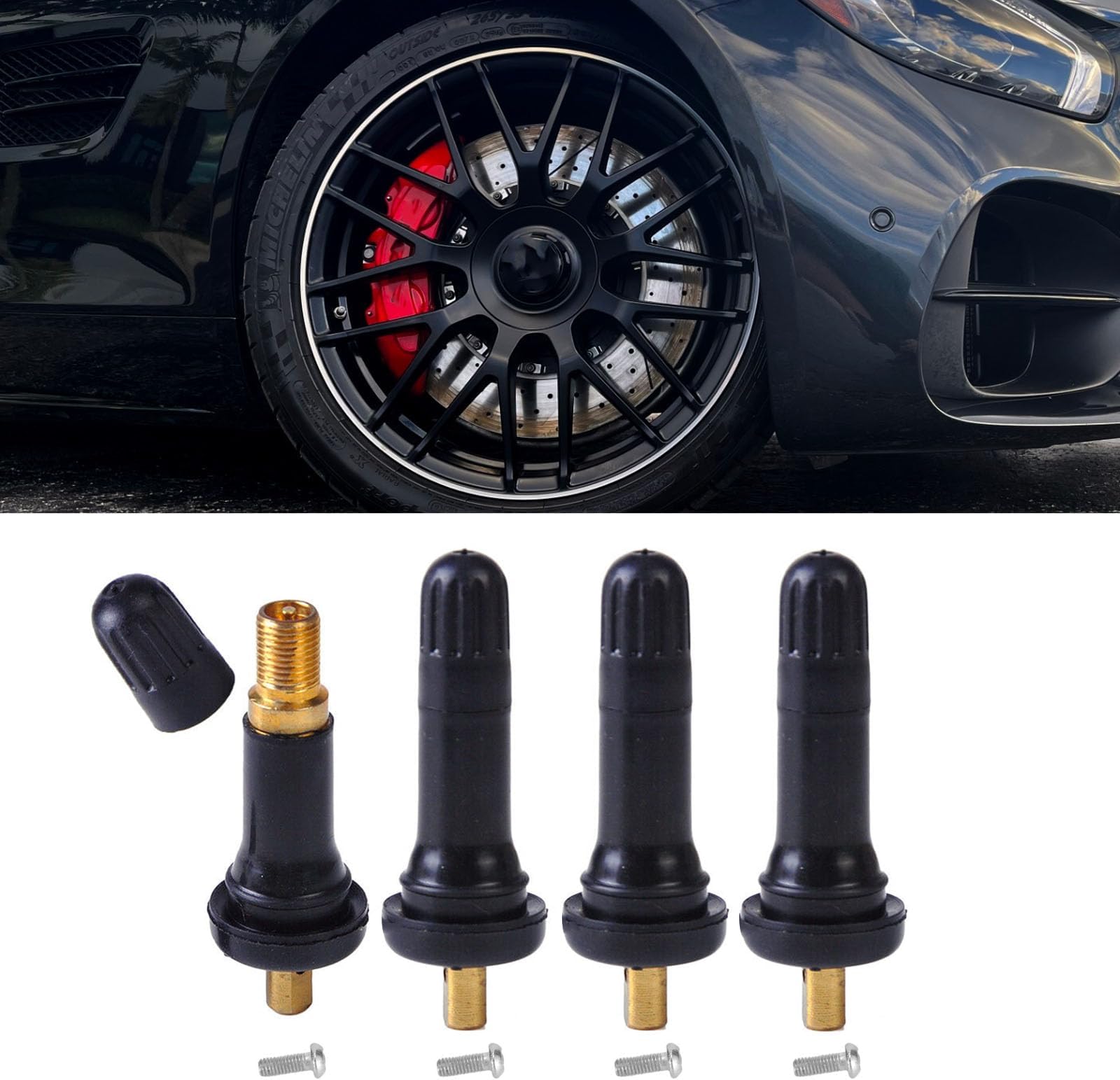Amazon.com: Qboonpt 4PCS TPMS 20008 Tire Valve Caps, Rubber Snap-in ...
