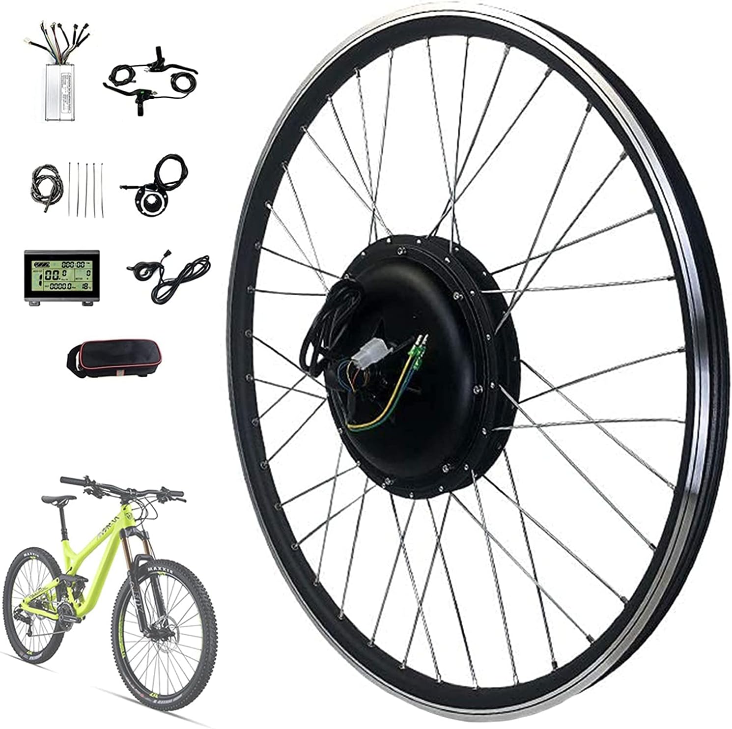 Amazon.com : Electric Bikes Conversion Kit 20 "/ 24" / 26 "/ 27.5" / 28 ...