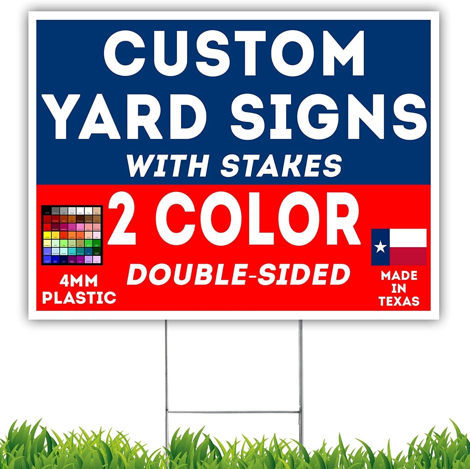 Amazon.com : VIBE INK 18x24" Custom Yard Signs Waterproof Plastic Two ...