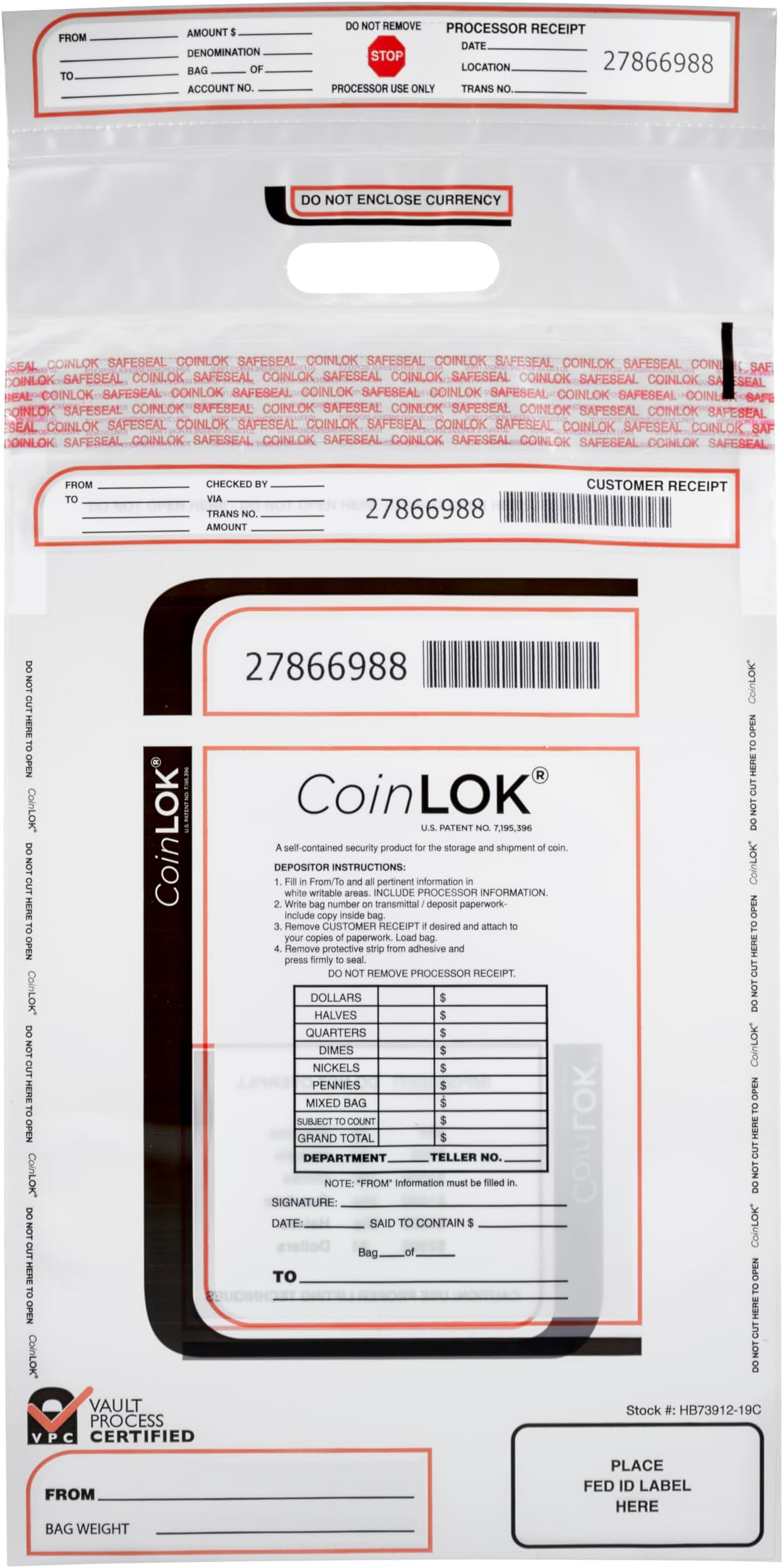 Amazon.com : ControlTek CoinLOK Plastic Coin Bags : Office Products