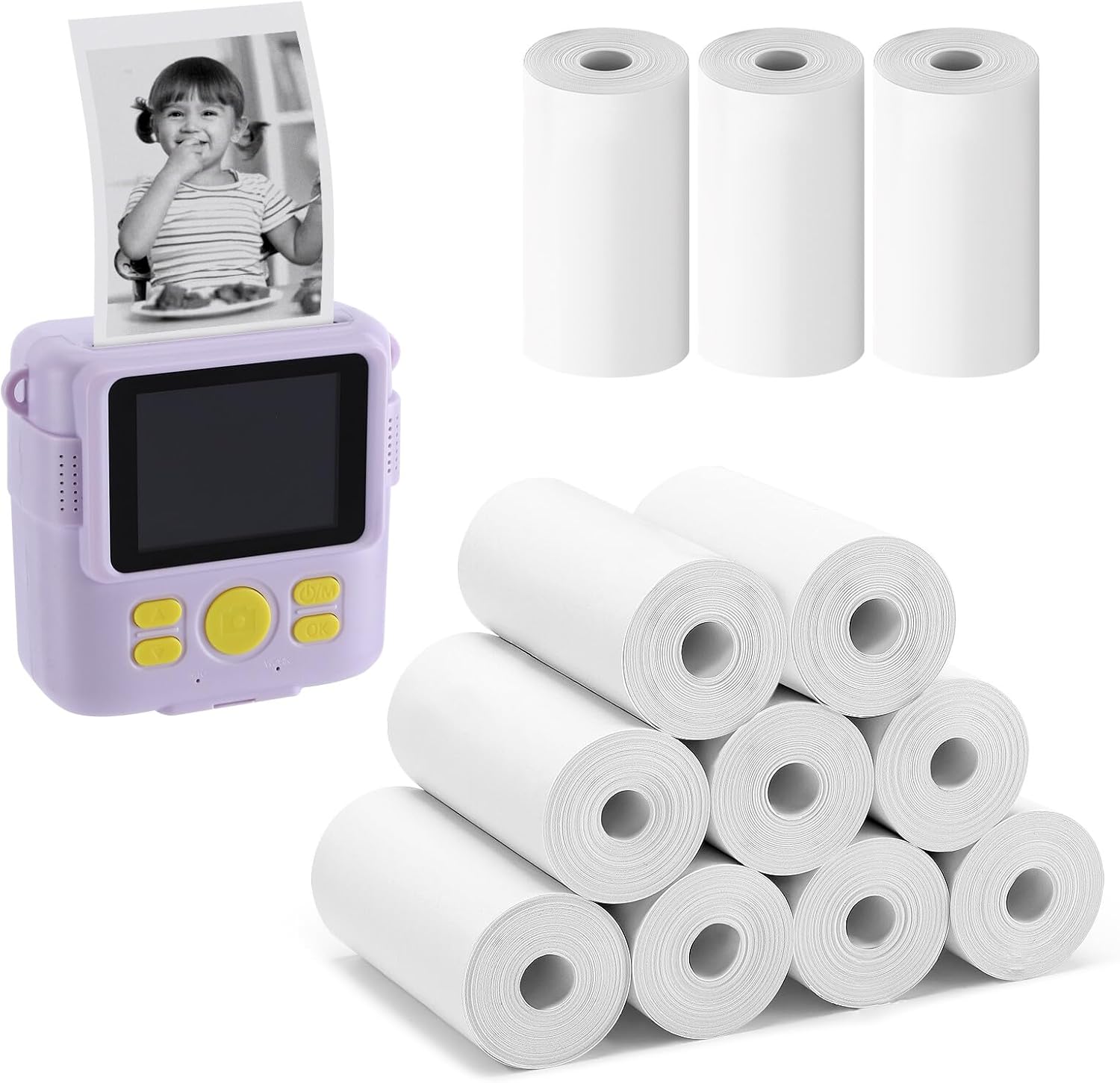 Amazon.com : 12 Rolls Kids Instant Camera Print Refill Paper - Photo ...