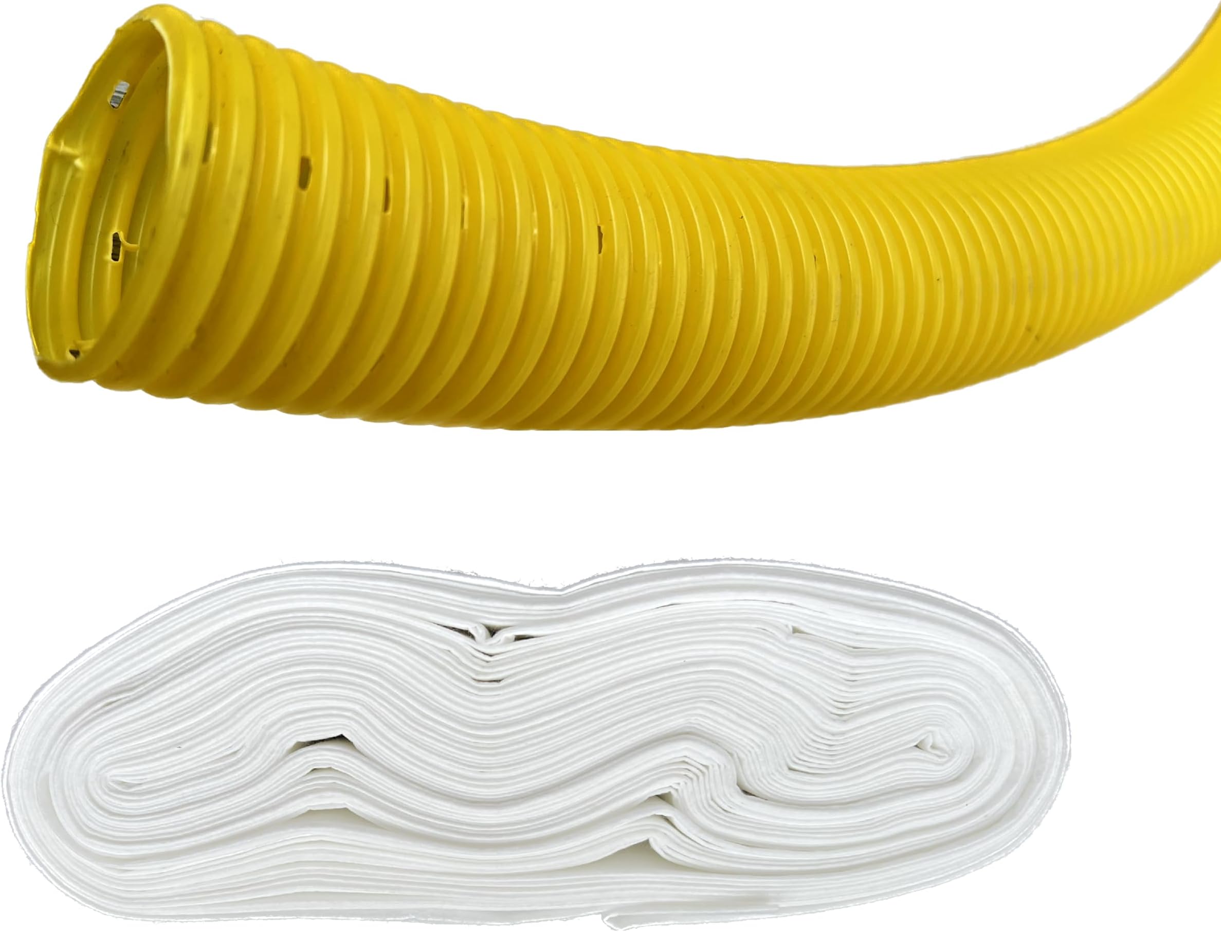 50m Drainagerohr DN 100 gelb gelocht und 50m Filterschlauch F100 Profi ...