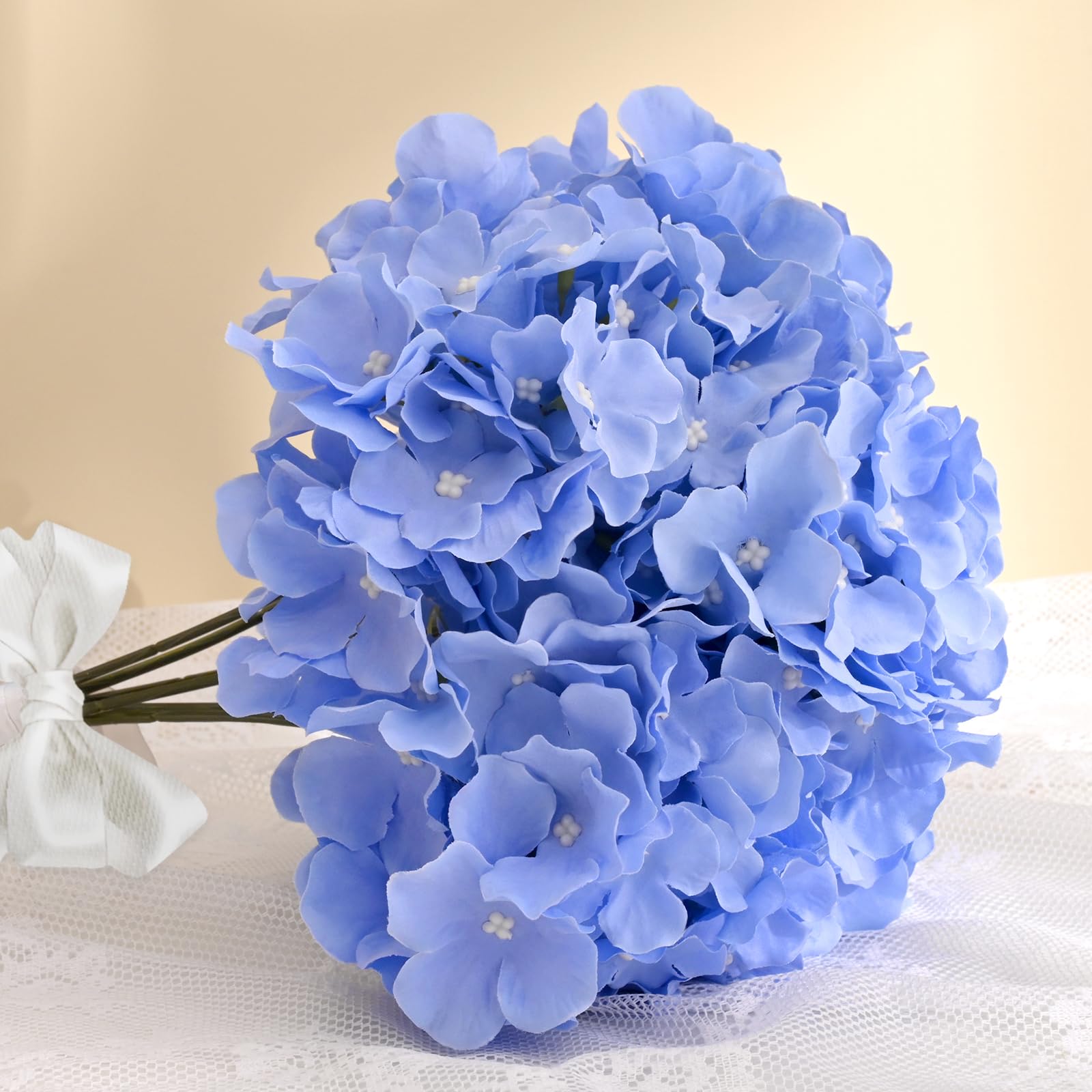 Amazon.com: Yastouay 14 Pcs Blue Hydrangea Artificial Flowers, Fuller ...