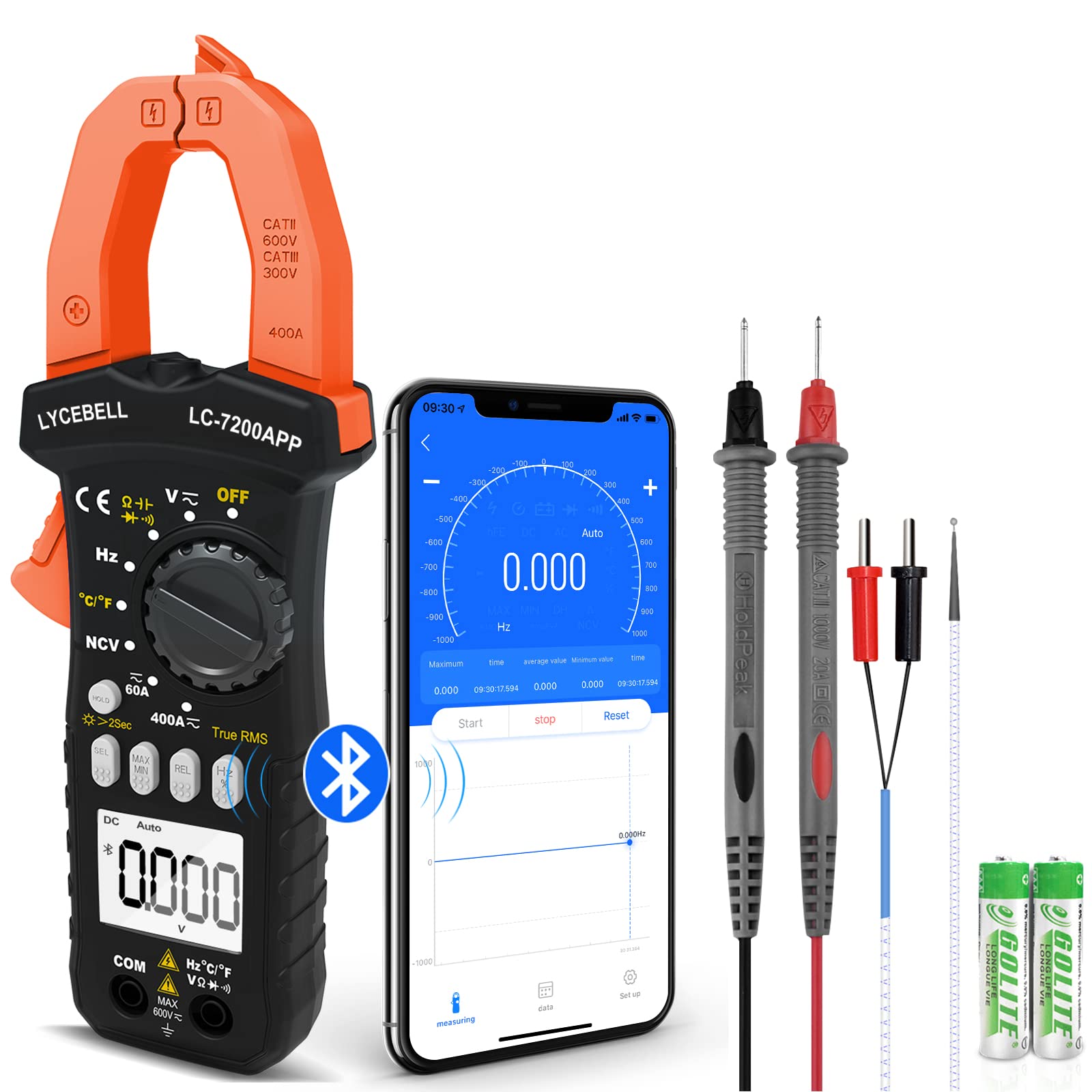 LYCEBELL Clamp Meter Digital Multimeter, LC-7200APP Multimeter Tester ...
