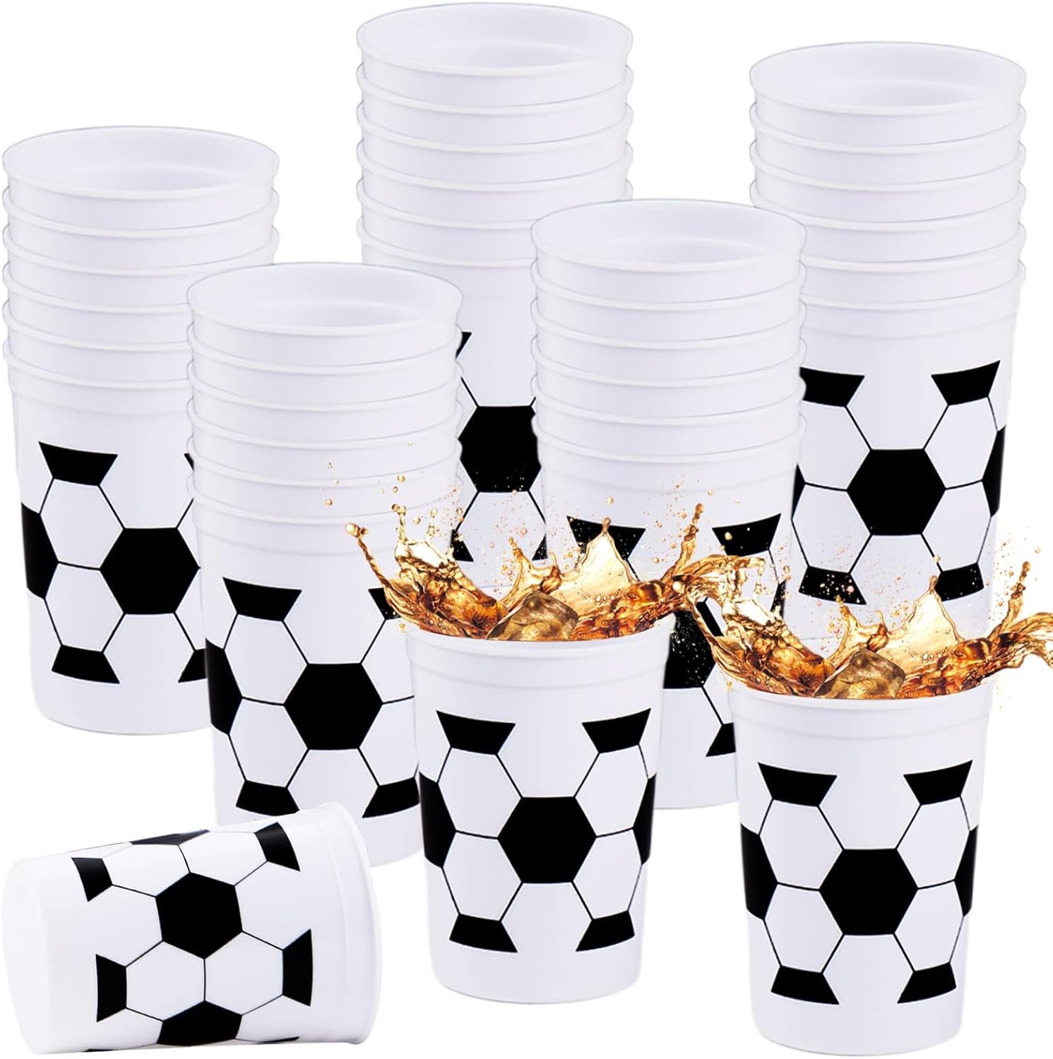 Amazon.com: Tevxj 24 Pcs Soccer Plastic Cups Reusable Soccer's Fan Cups ...