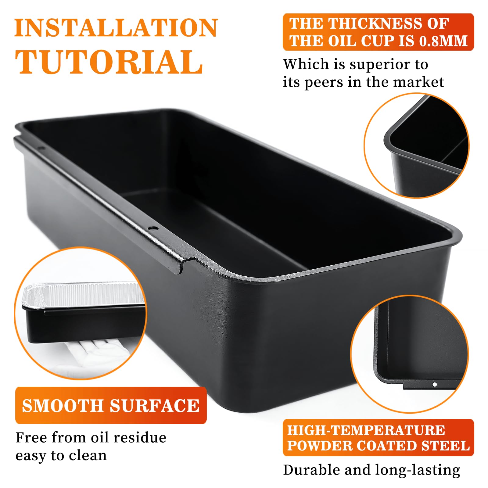 GRISUN Grease Cup Grease Catcher with 20 Pack Liners, Drip Catcher ...