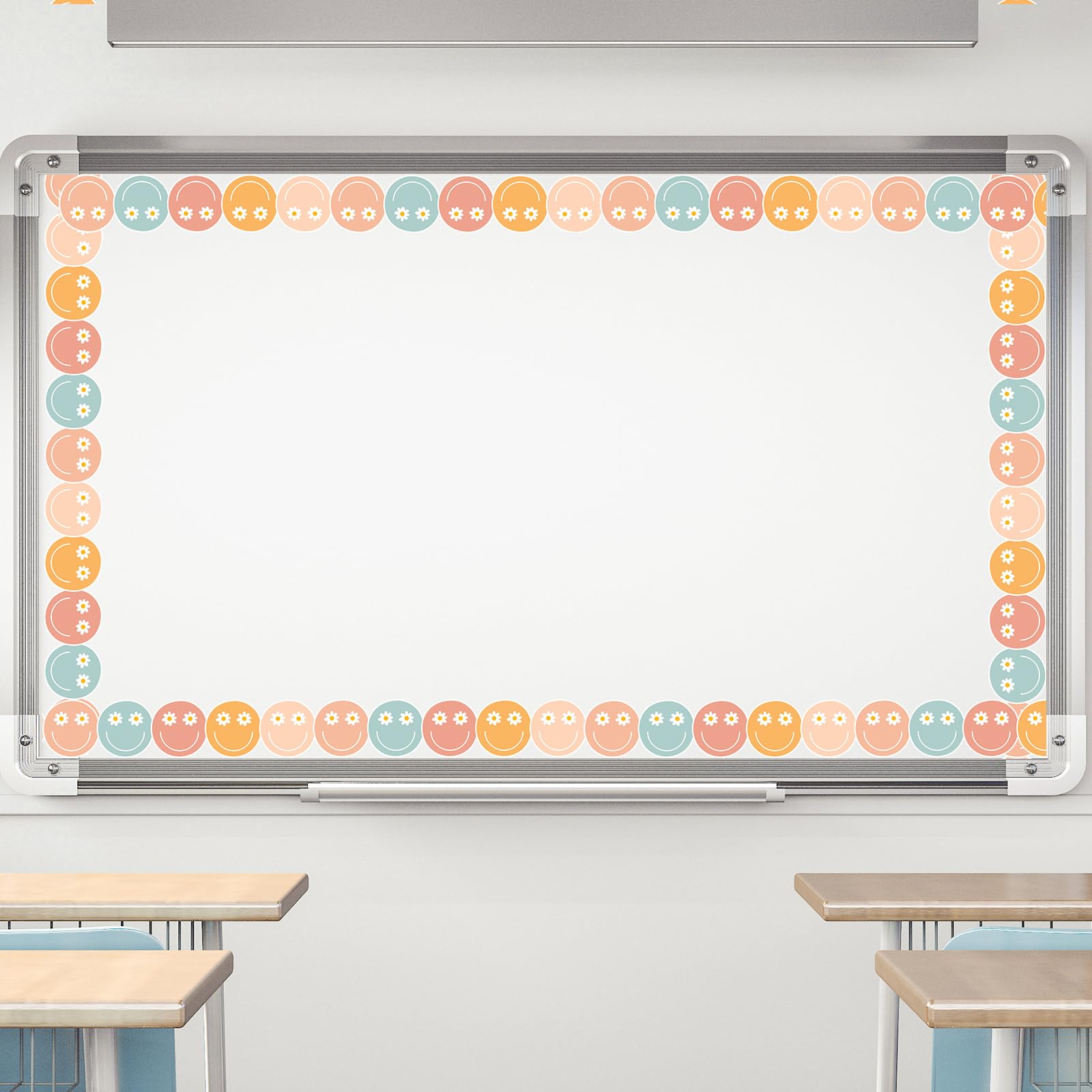 Retro Classroom Decor Whaline 32.8ft Retro Groovy Bulletin Board Border ...