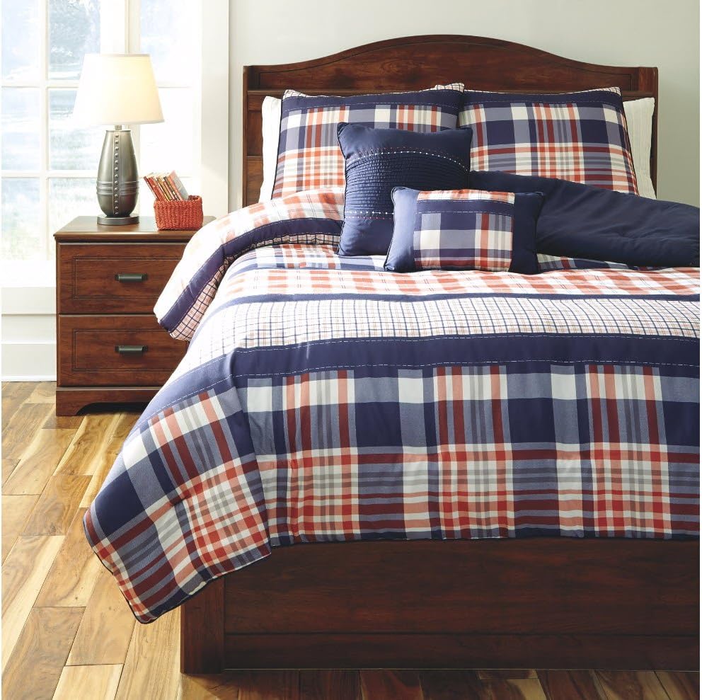 Amazon.com: Signature Design by Ashley Milam Bedding Set, Full, Plaid ...