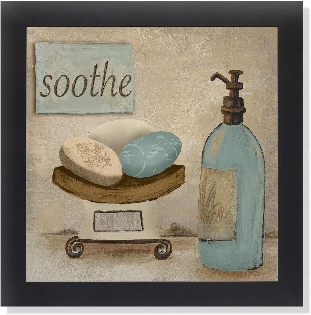 Amazon.com: Soothe Spa Bathroom Blue Calming Lotions and Soaps Black ...