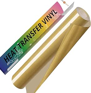 Amazon.com: HTVRONT Gold HTV Vinyl Roll - 12" x 10ft Gold Iron on Vinyl ...