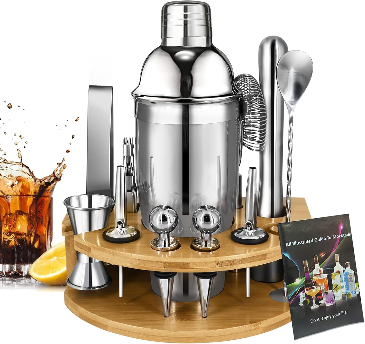Surmounty Cocktail Set 15 Teiliges Bar Set, Drink Shaker Set Edelstahl ...