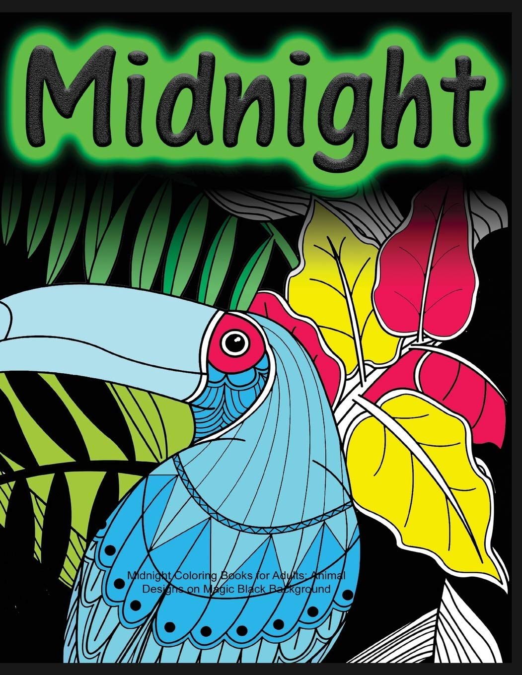 Amazon.com: Midnight Coloring Books for Adults: Animal Designs on Magic ...