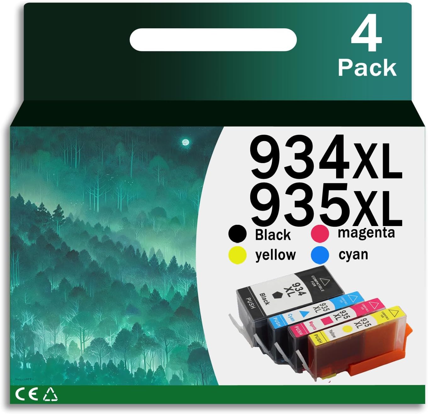 934XL 935XL Ink Cartridge Compatible for HP 934 935 Ink Cartridges Work ...