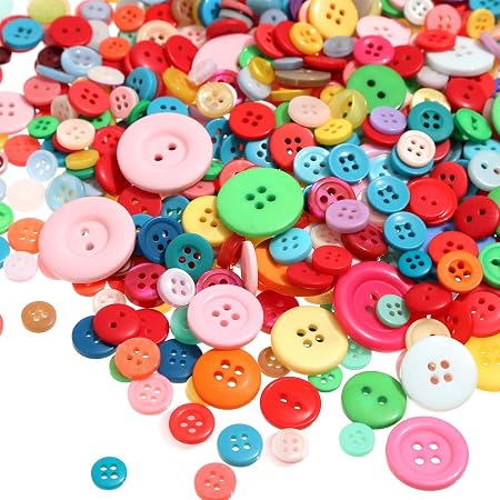 Sewing Button 1000 Pieces Buttons for Craft Round Resin Mix Multicolor ...