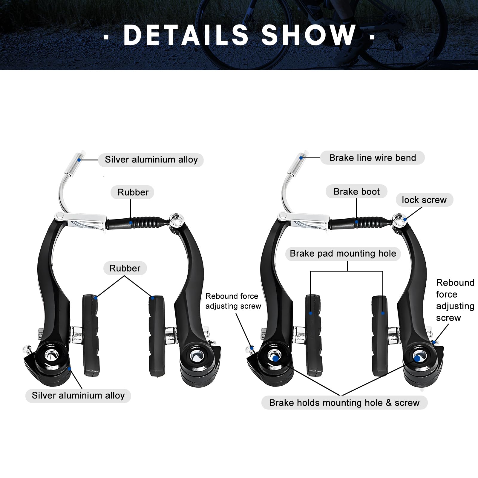 Snapklik.com : TINGSING Bike Brake Set V-Type Front And Rear Bicycle ...