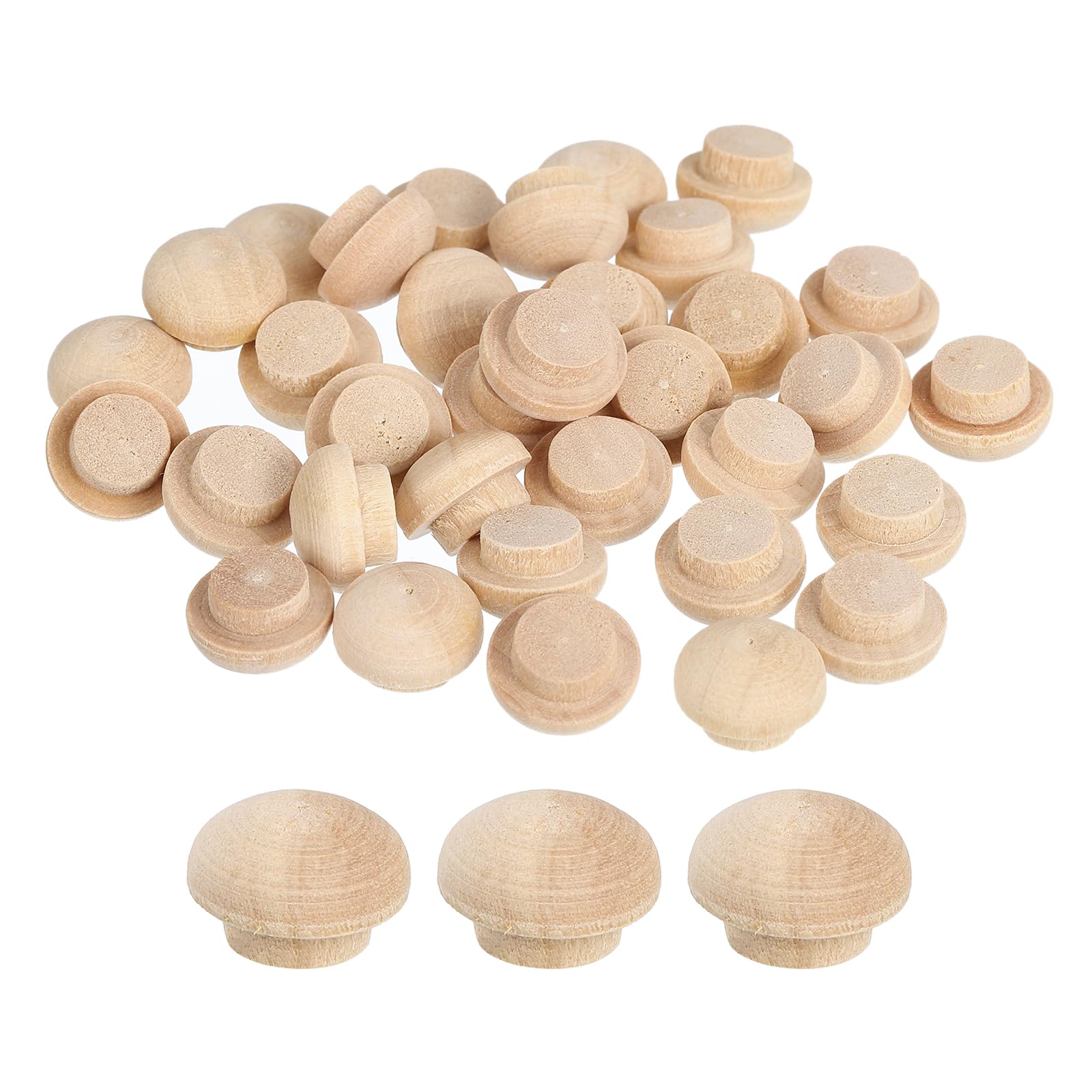 uxcell 40Pcs Wood Button Plugs, 8mm/0.31" Hardwood Screw Hole Plug ...