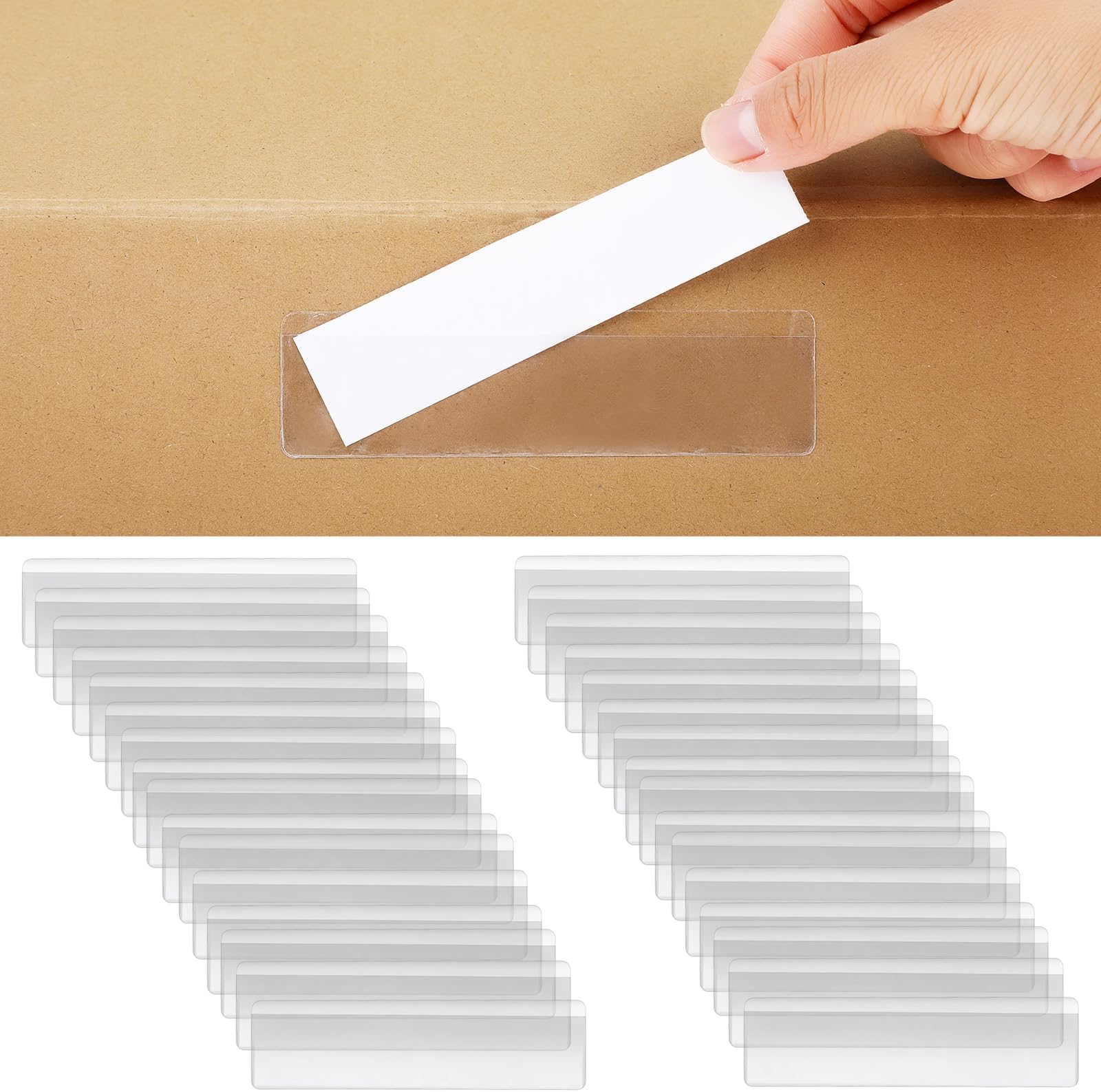 Lot de 40 porte-étiquettes autocollantes en plastique transparent pour ...