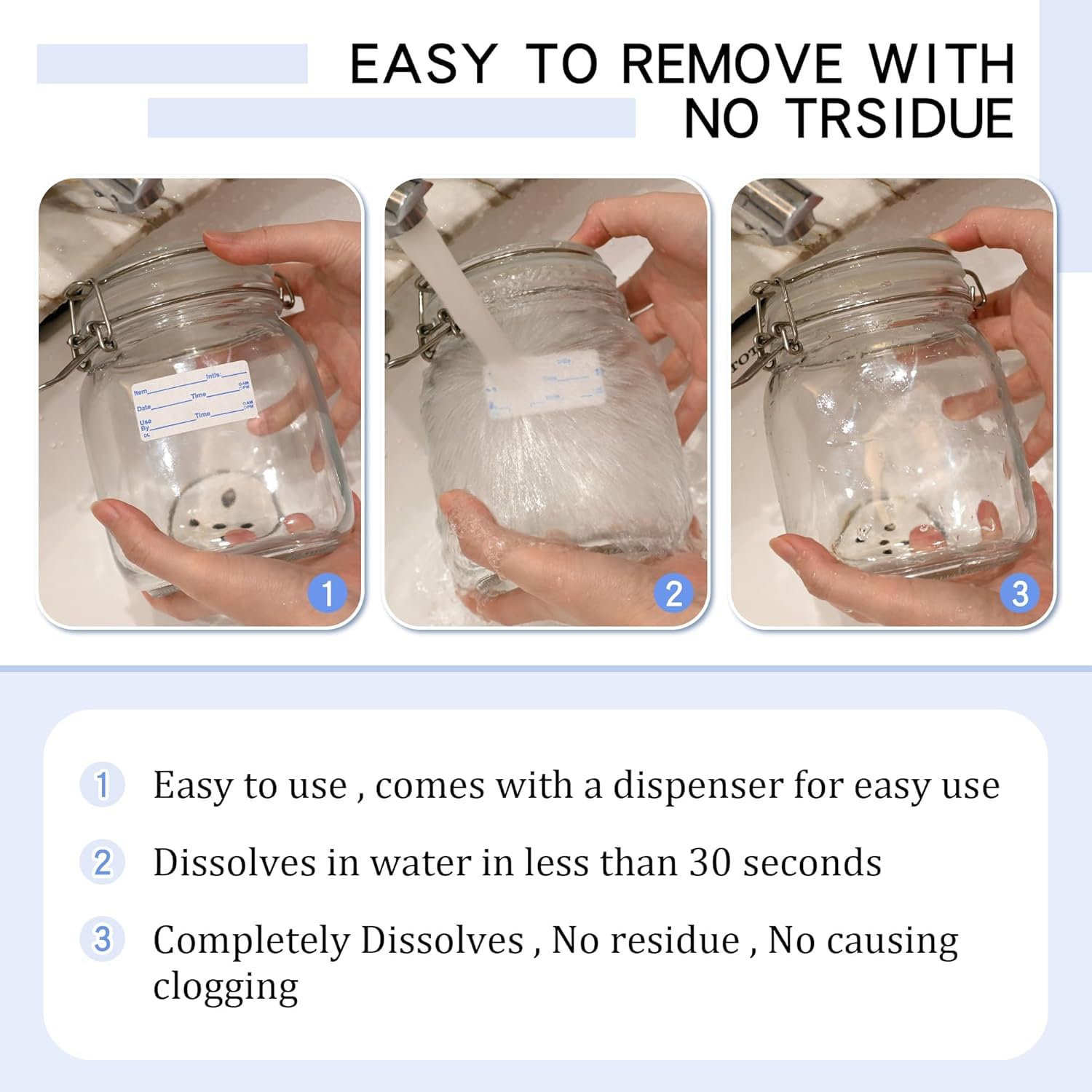 Snapklik.com : L LIKED 2x1 Dissolvable Labels, 600 Stickers, Use By ...