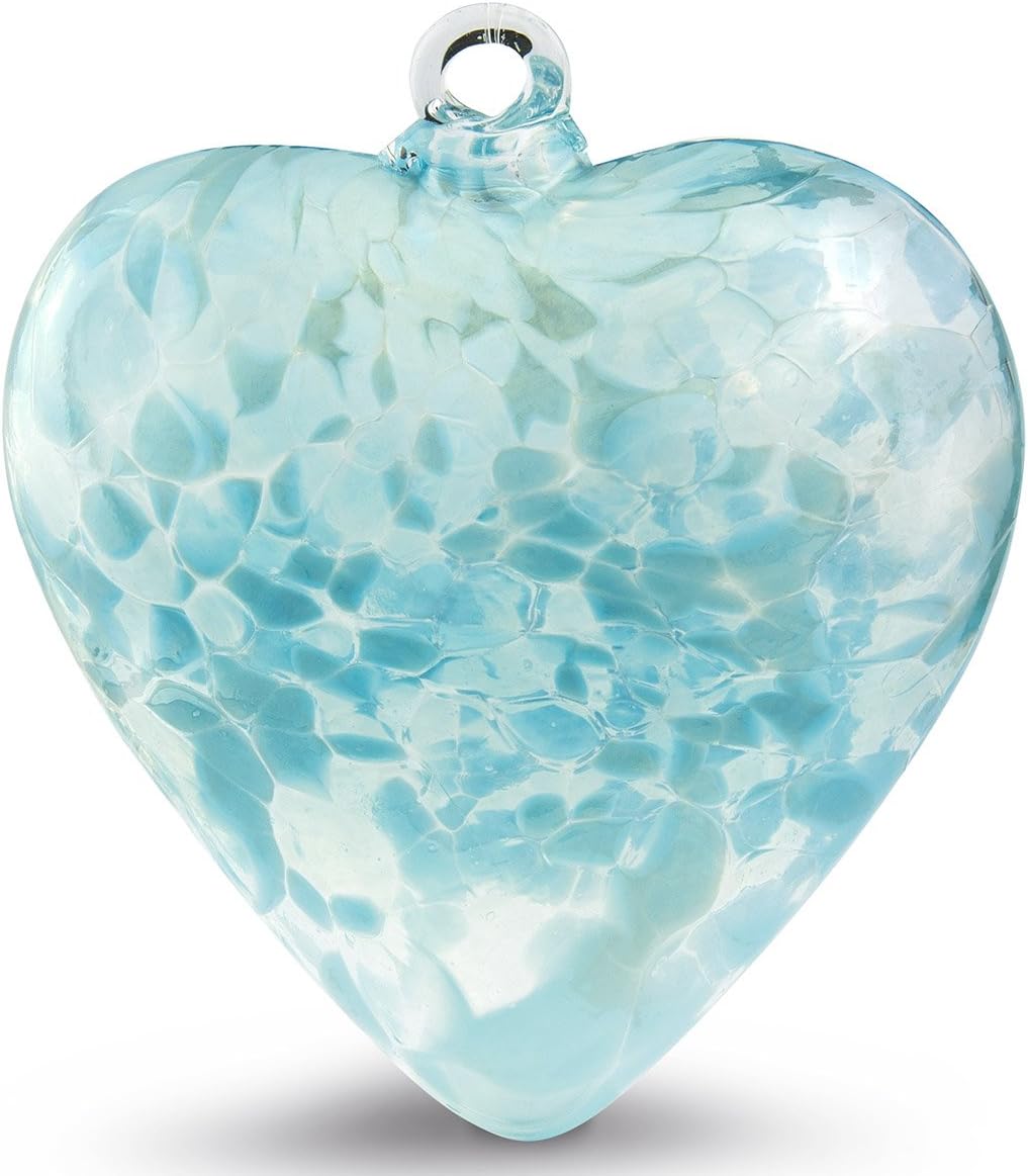 Amazon.com: Hand Blown Glass Heart Ornament by Iron Art Glass Designs ...