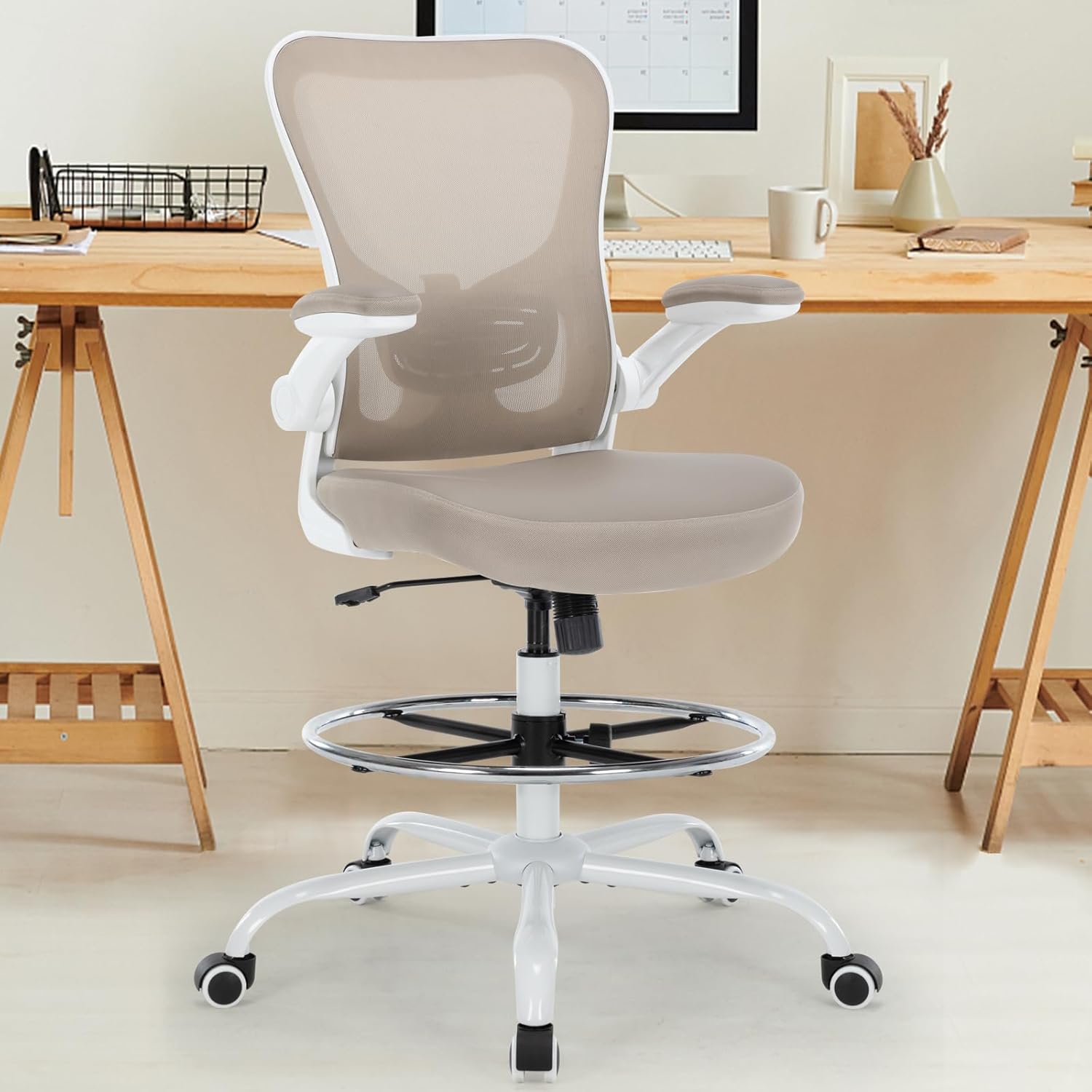 Amazon.com: Chairoyal Drafting Chair, Standing Desk Chair with Flip-Up ...