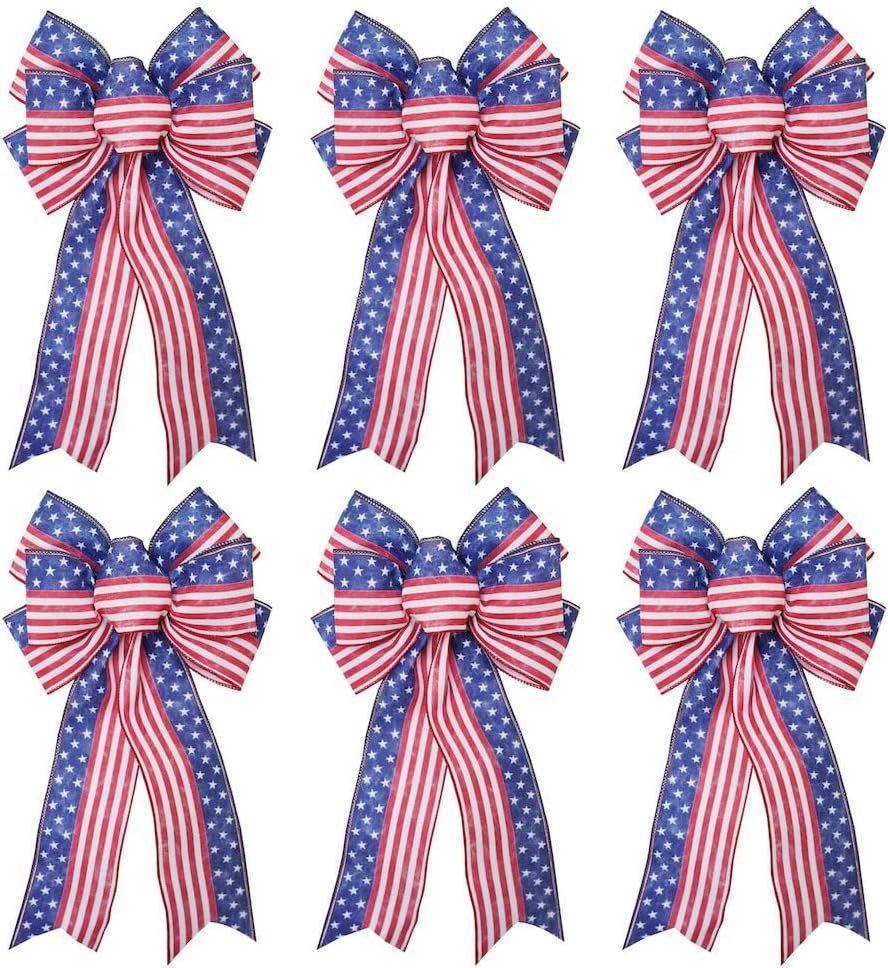 Amazon.com: SKOVVART Patriotic Bow for 4th July Decorations, Patriotic ...