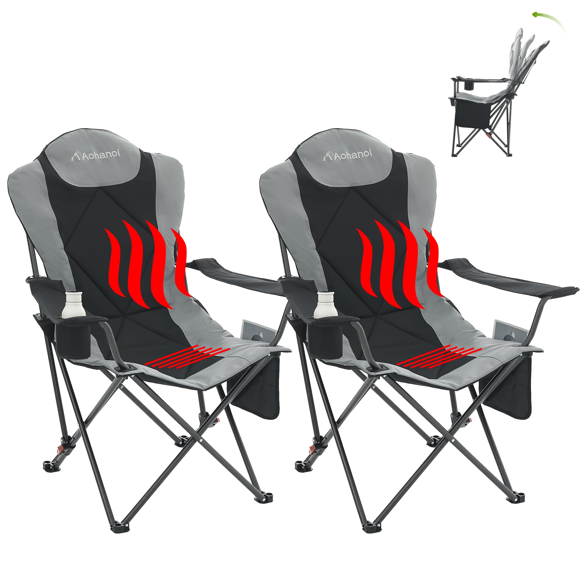 Snapklik.com : Aohanoi Heated Camping Chair, Camp Chairs For Heavy People