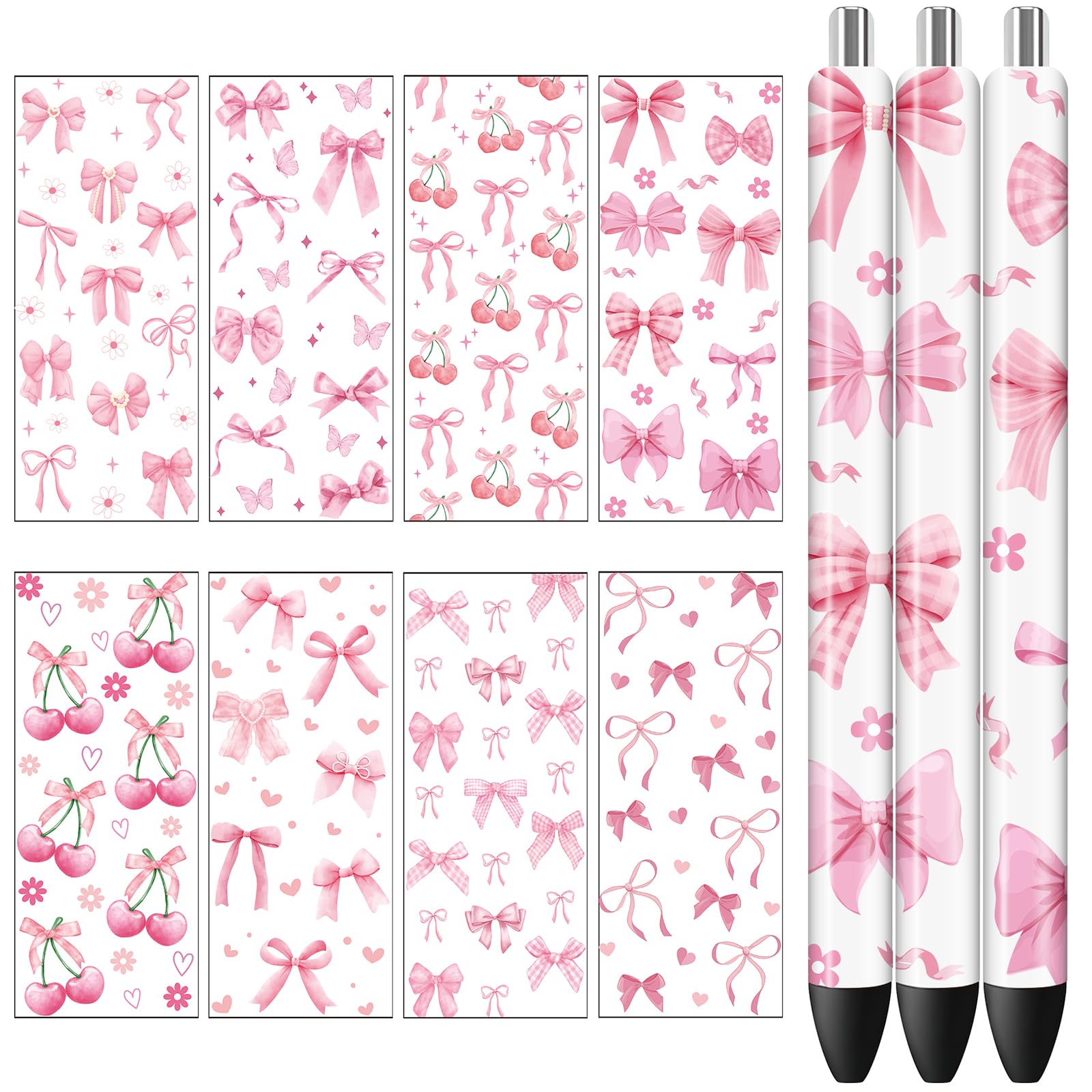 Amazon.com: AFRITEE UV DTF Pen Wraps - 48 Sheets Pink Coquettte Bows ...