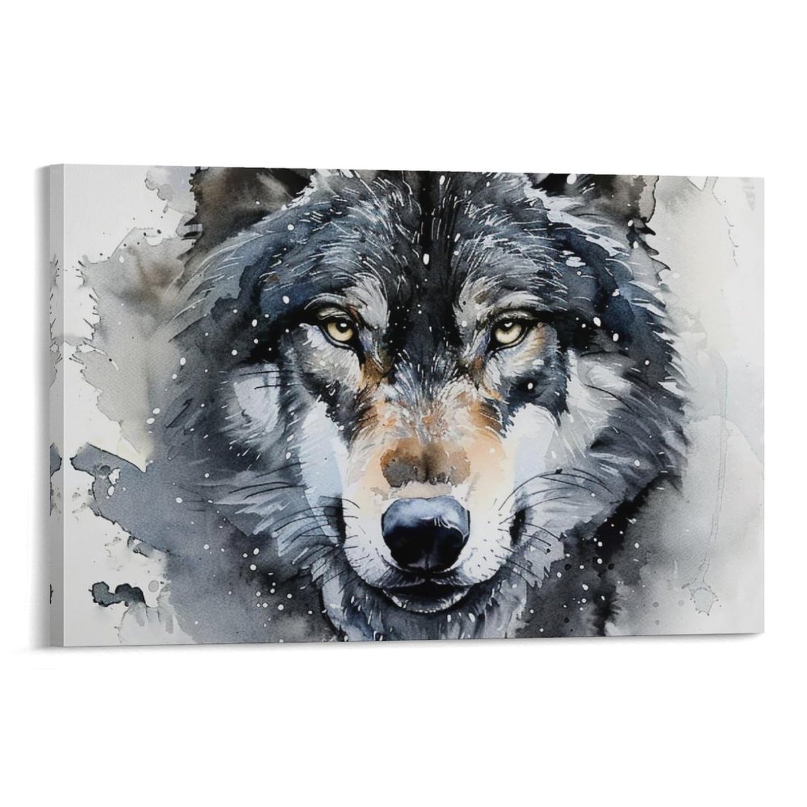 Pinturas Em Aquarela De Um Lobo Lobo Da Guarda. Lobo Humano.