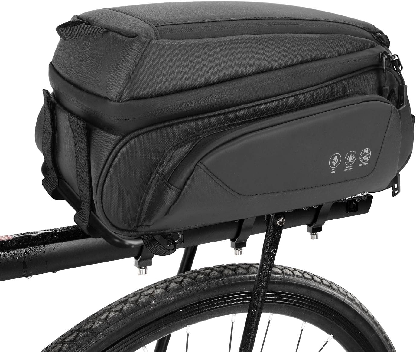 Amazon.com: WOTOW Bike Rear Rack Bag - Double Deck 9.5L Waterproof ...