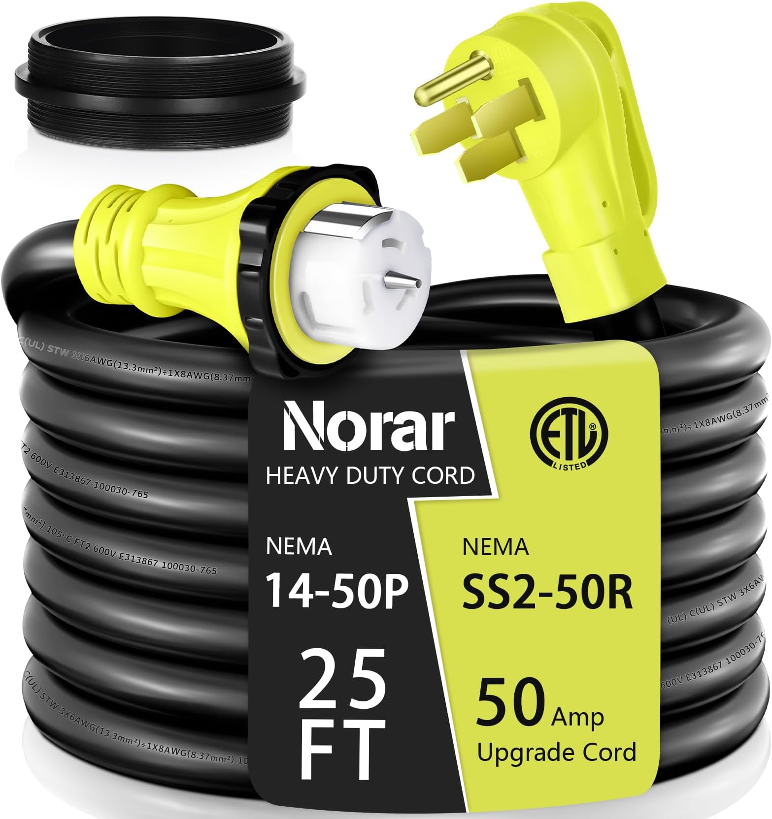 Amazon.com: 50 Amp Generator Cord, 25FT 50 Amp RV Extension Cord with ...