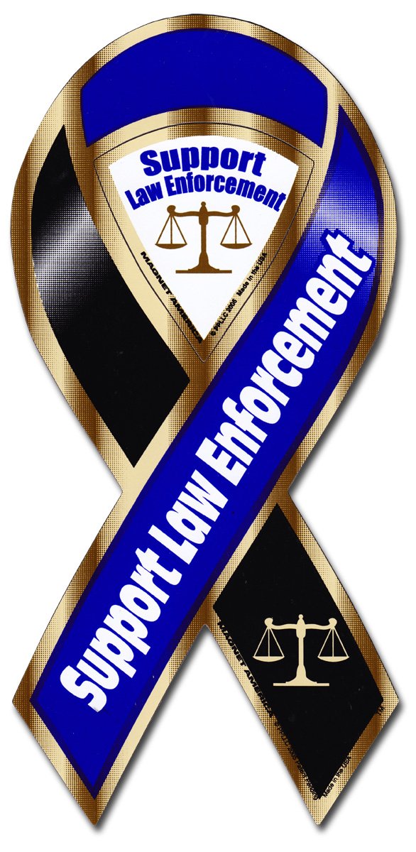 Amazon.com: Support Law Enforcement - 4" x 8" Ribbon Magnet : Home ...
