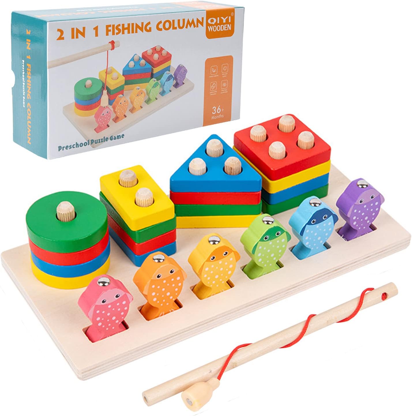 Afufu Montessori Toys Geometric Shapes Sorter Sorting and Stacking ...