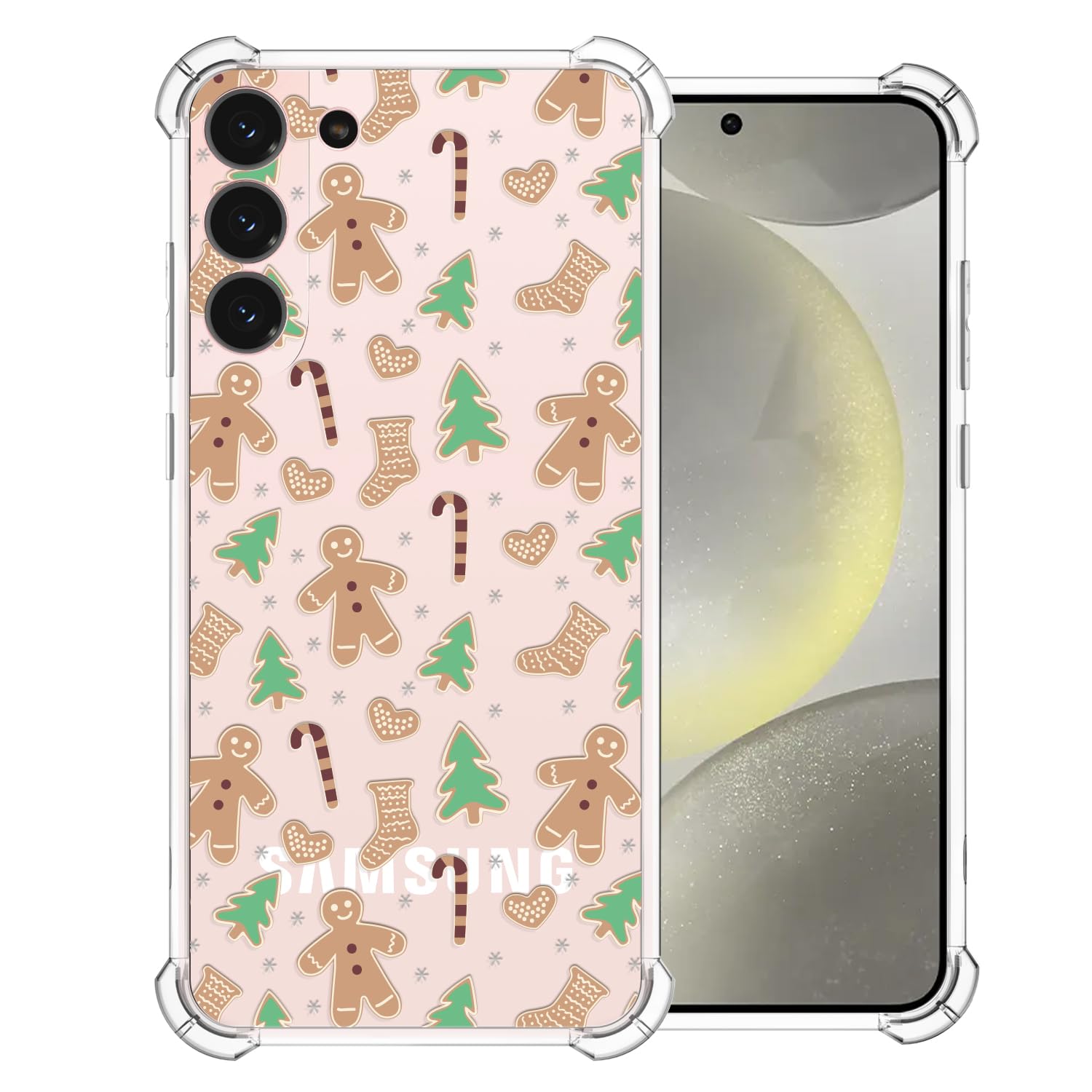 Amazon.com: CAROKI Christmas Clear Phone Case for Samsung Galaxy S22 ...