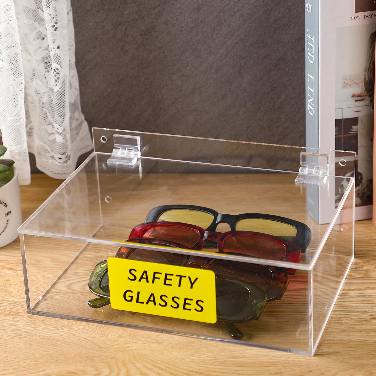 Container Wall Mount Safety Glasses Safety Glass Holder W/Lid | Buy