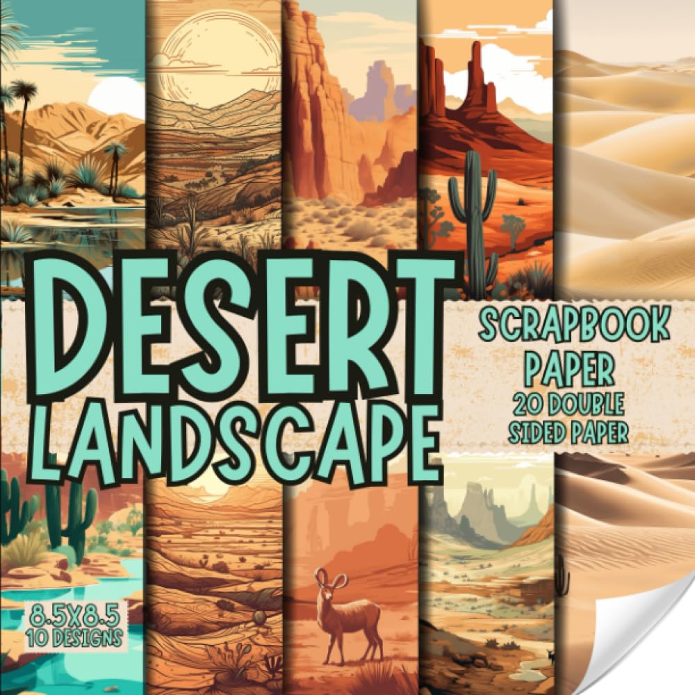 Desert Landscape scrapbook paper "Part tow", 8.5x8.5, 10 Designs, 20 ...