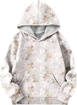 Amazon.com: Camo Hoodies for Teen Girls Cute Sweatshirt Maple Leaf Print Oversized Fleece ...