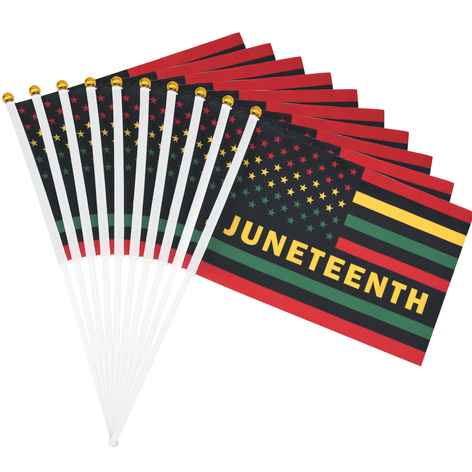 Amazon.com : 20 Pack Small Juneteenth Flag Stick 5'' x 8'' - Handheld ...