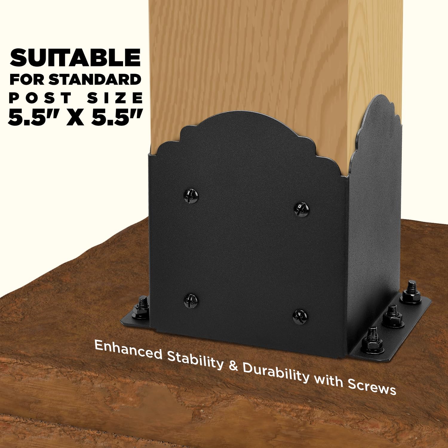 Snapklik.com : Creative Design 6x6 Post Base, Square Bracket Post Base ...