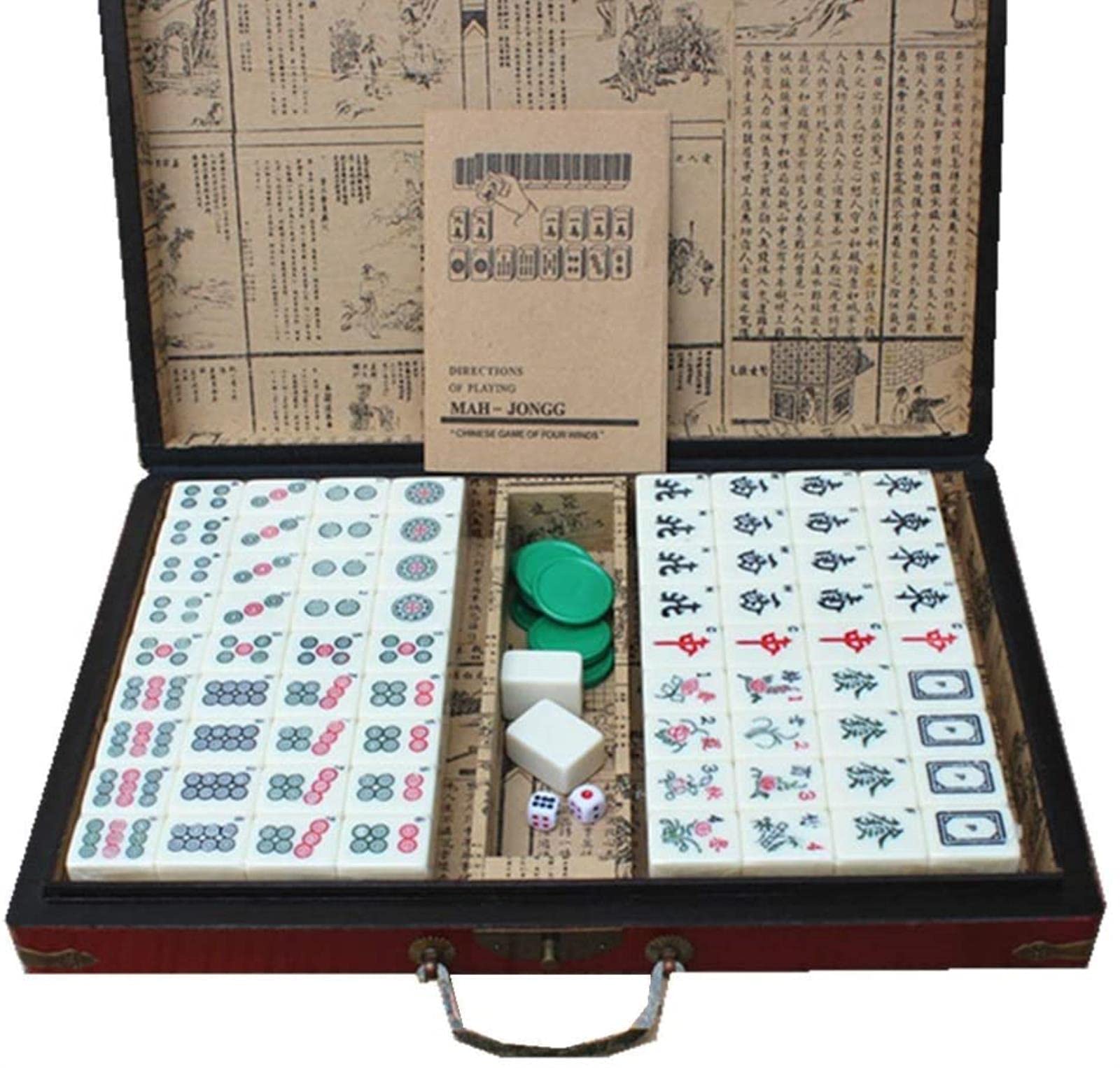 Buy Mah Jongg Set Medium Mahjong Portable Mah-Jongg Travel Family ...