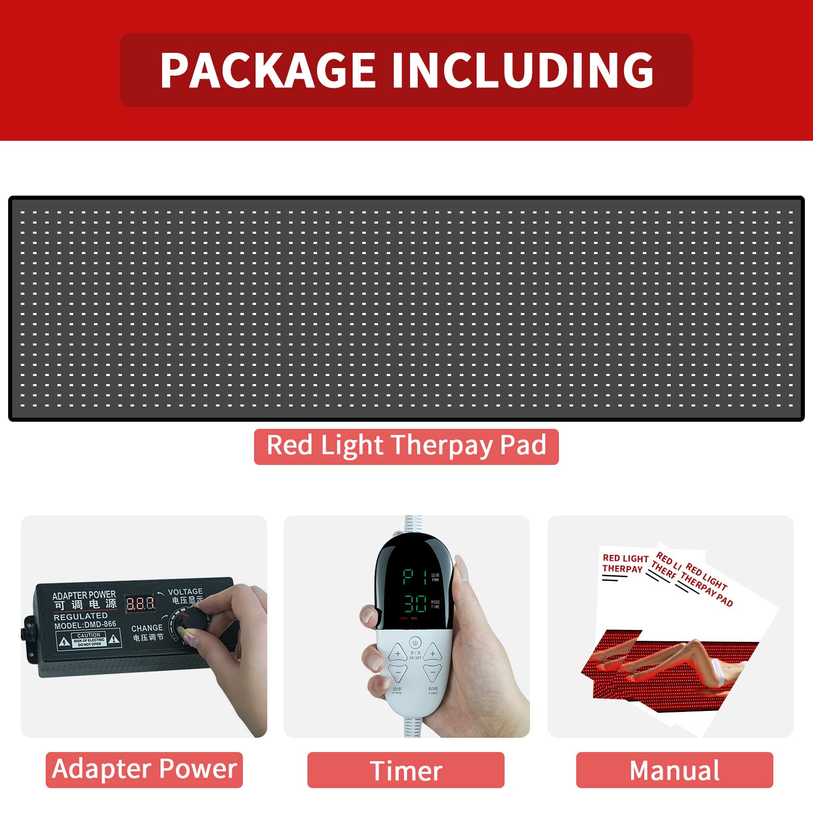 SGROW Red Light Therapy Device Red & Near Infrared Light Pad 1260Pcs ...