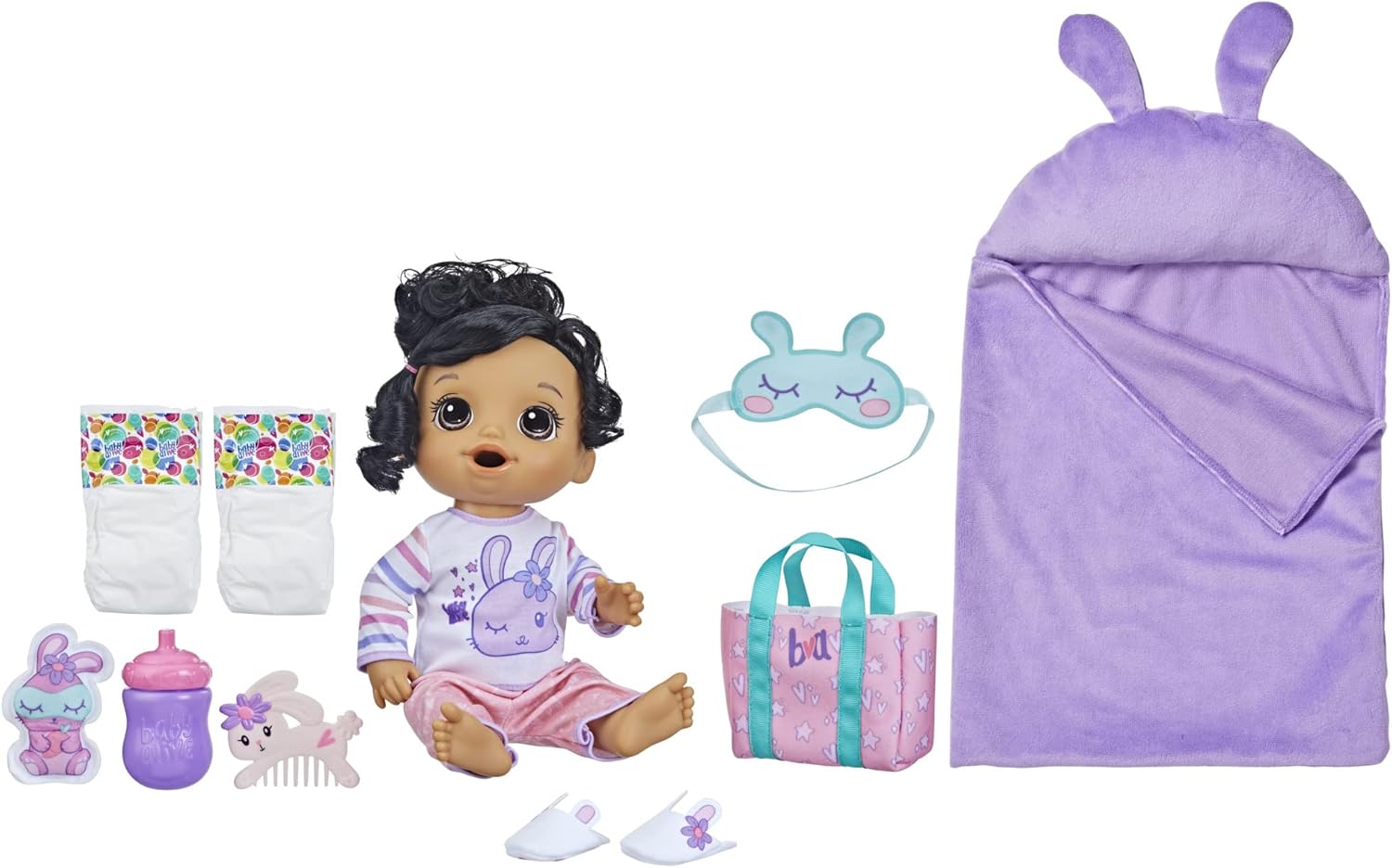 Amazon.com: Baby Alive Bunny Sleepover Baby Doll, Bedtime-Themed 12 ...
