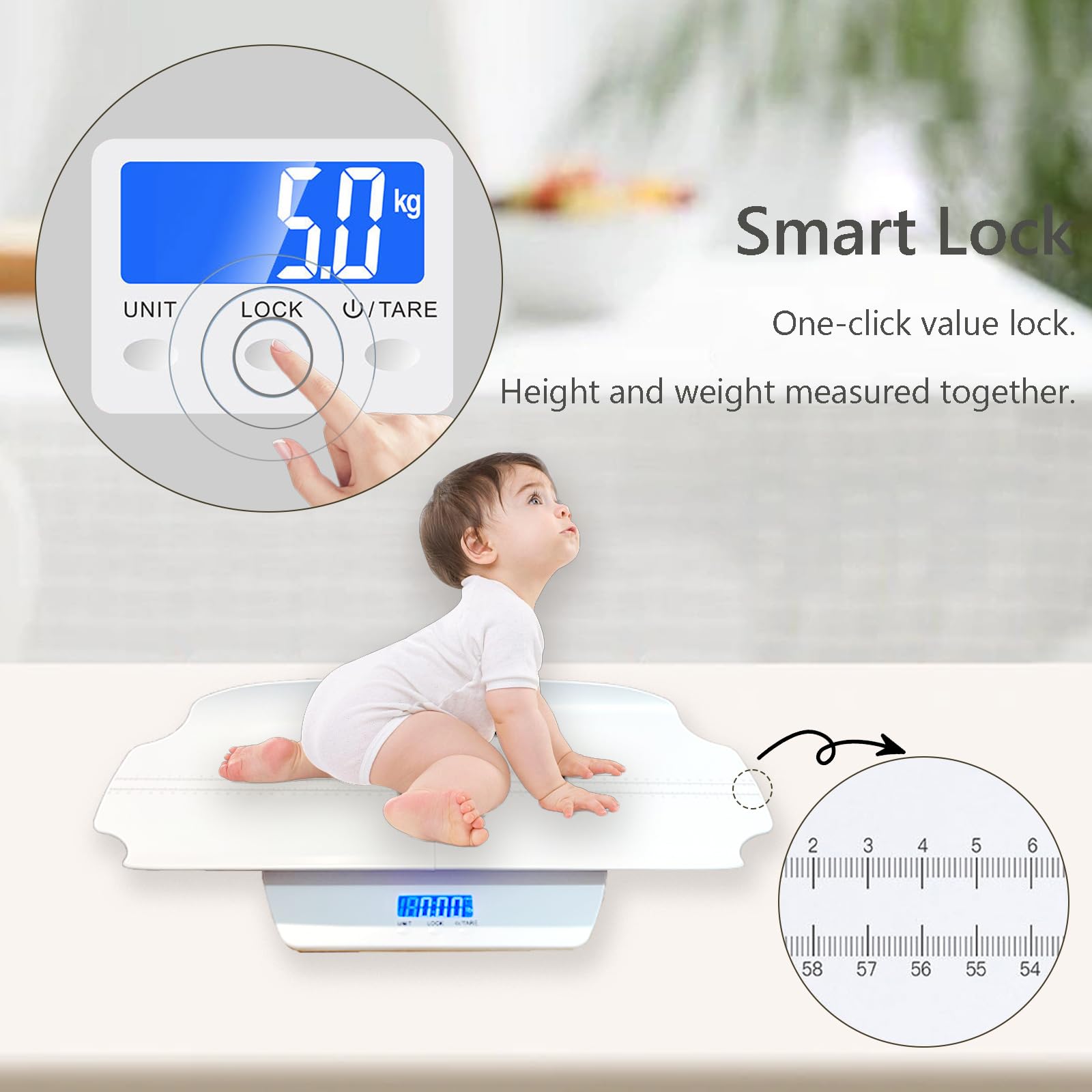 Removable Tray Scale Momcozy Baby & Pet Scale – Digital Weight & Height ...