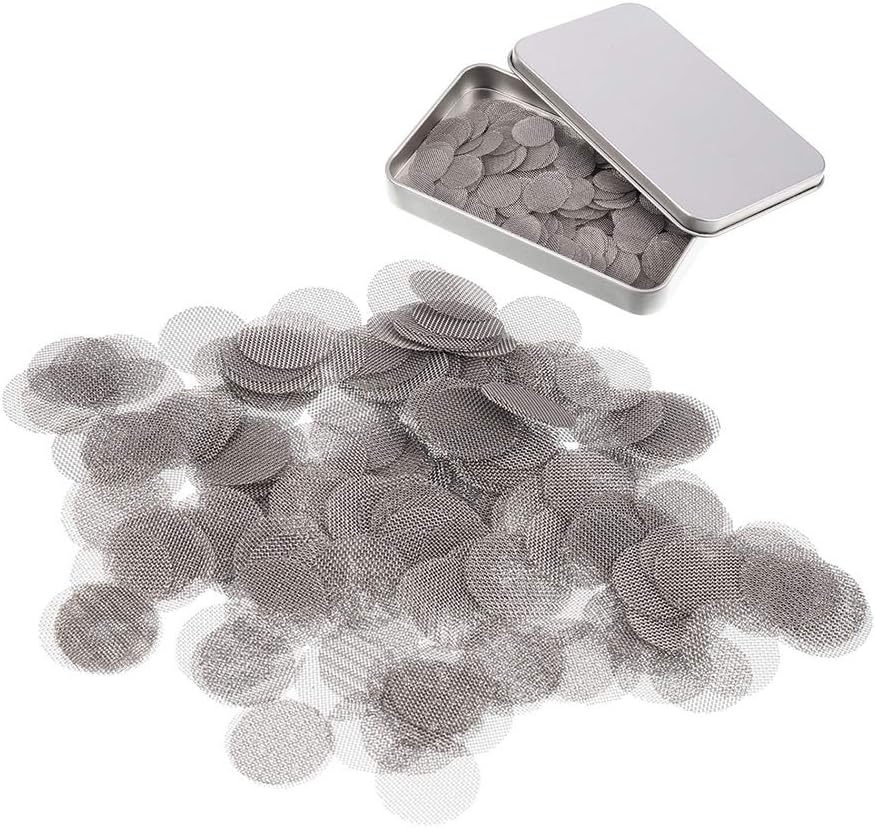 Draftor 200 Pcs 15 mm Stainless Steel Pipe Screen Filters Smoking ...