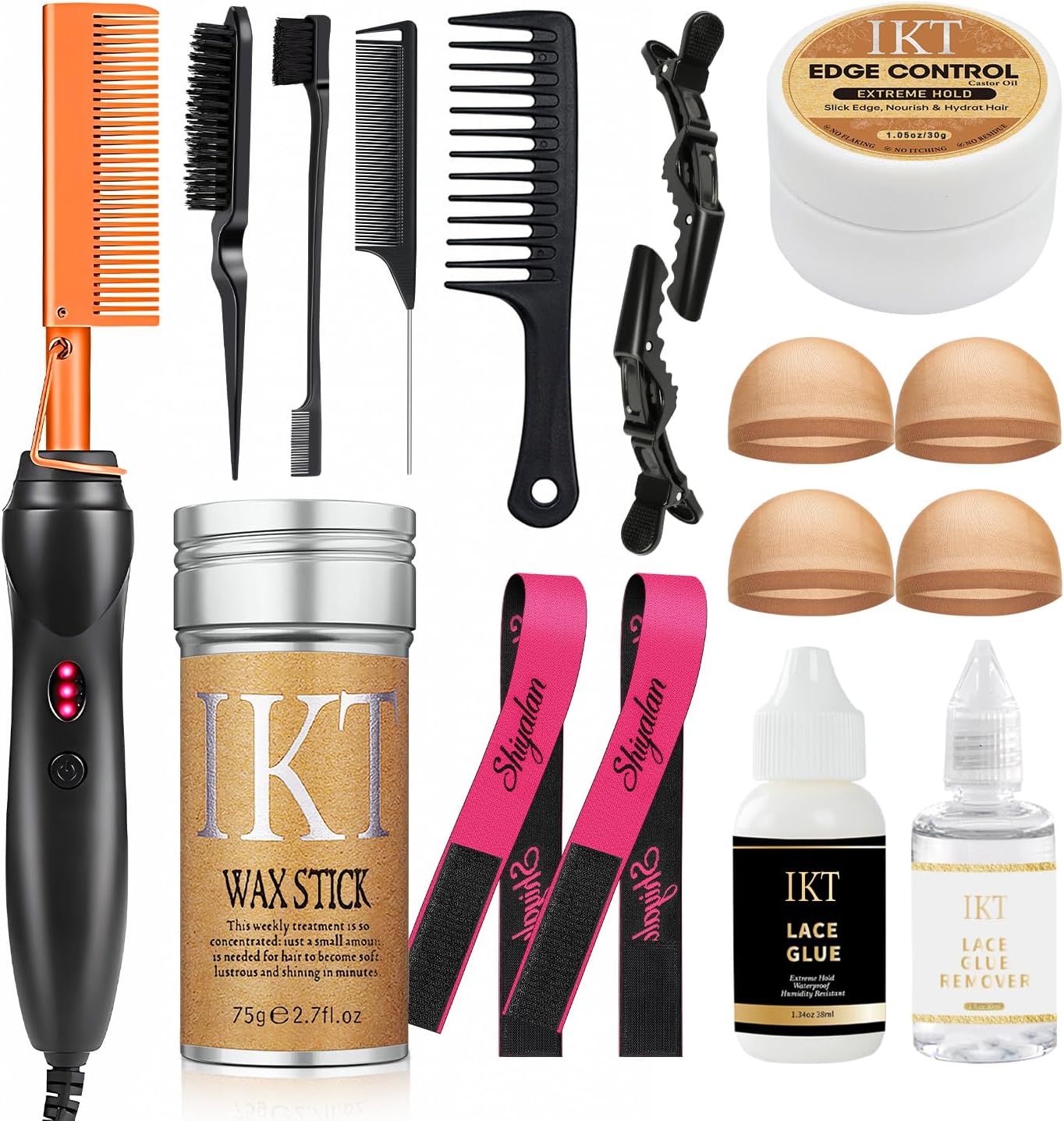 Amazon.com : Hot Comb Set, Electric Hair Straightener Comb Curling Iron ...