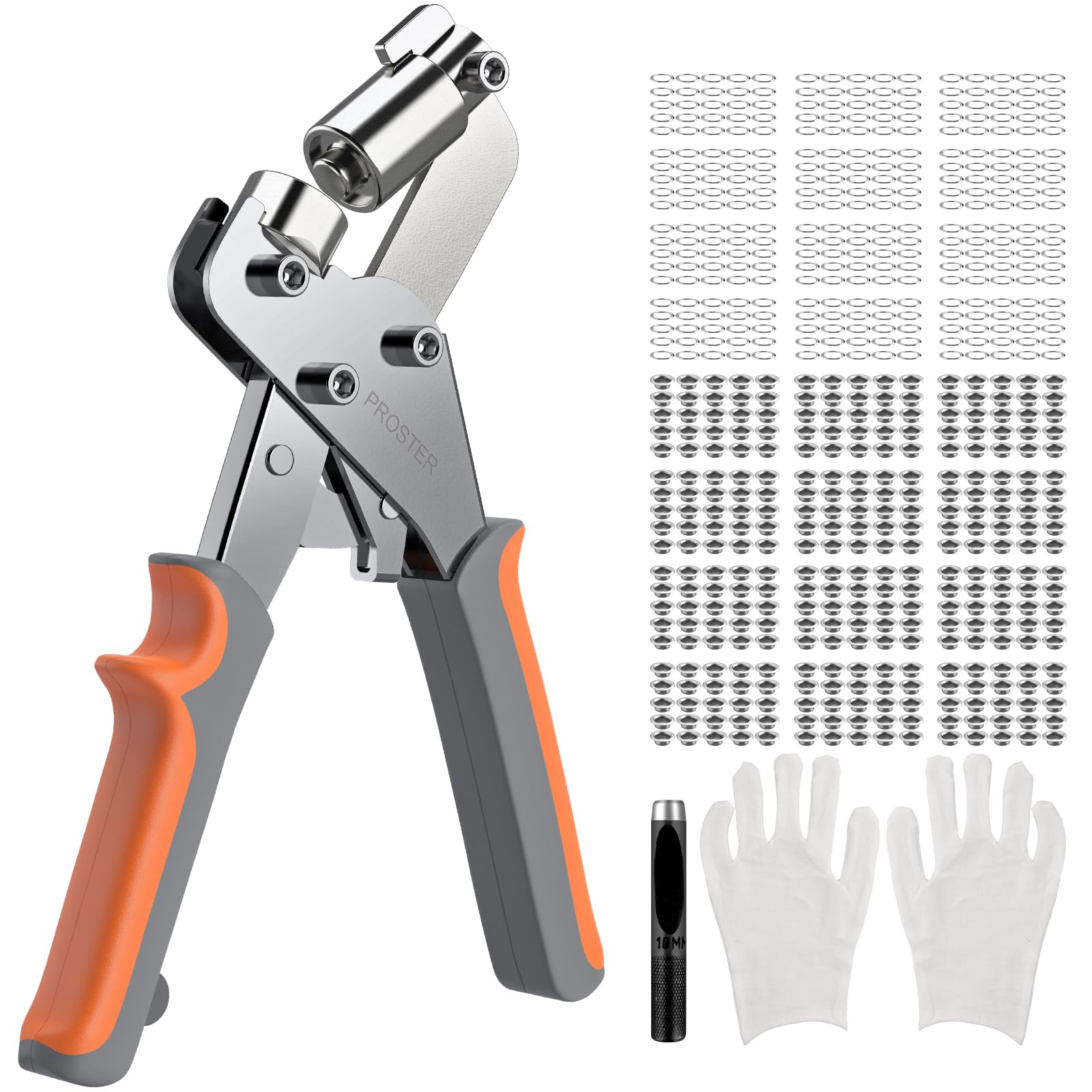 Proster Eyelet Punch Kit with Eyelet Pliers Eyelet Punch 300PCS ...