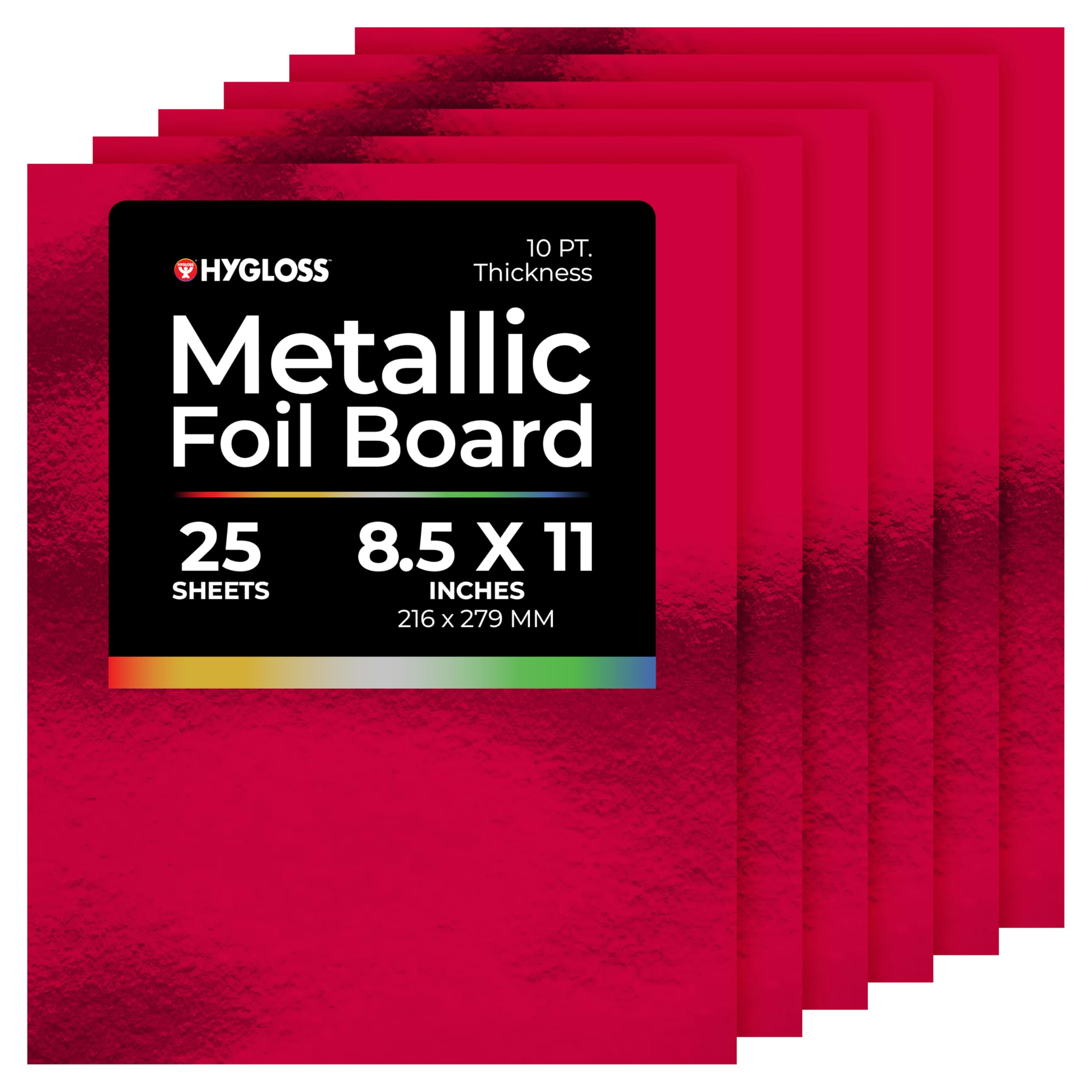 Snapklik.com : Hygloss Metallic Cardstock Sheets 25 Shiny Red Sheets