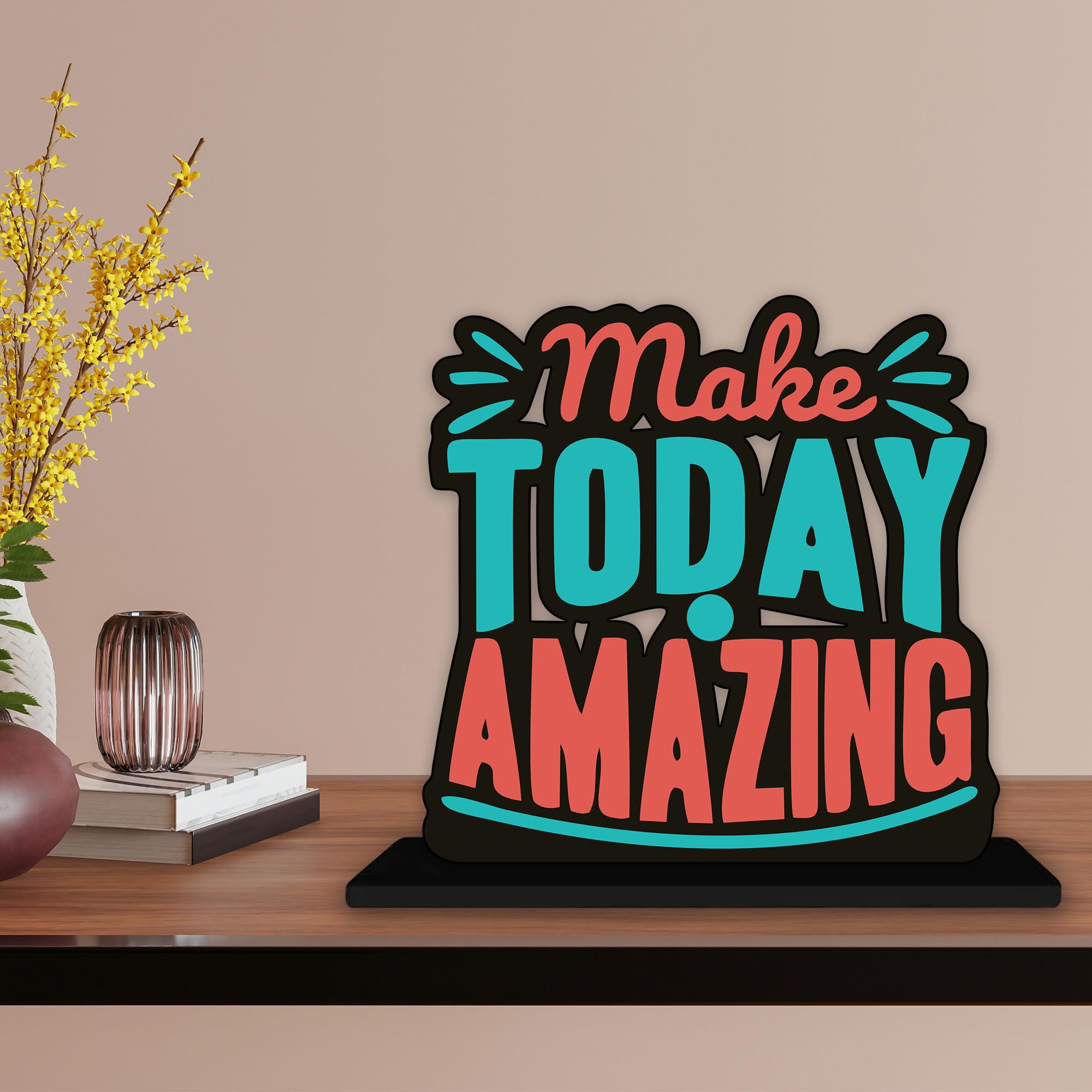 Buy Artvibes Wooden Idols and Figurine Make Today Amazing Quotes Table ...